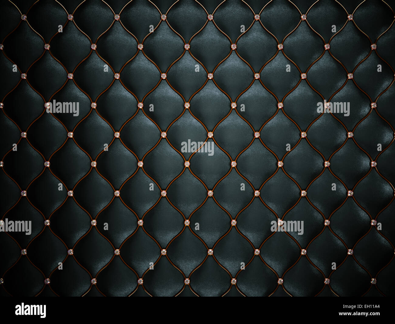 Luxury black leather pattern with diamonds and golden wire. Large ...