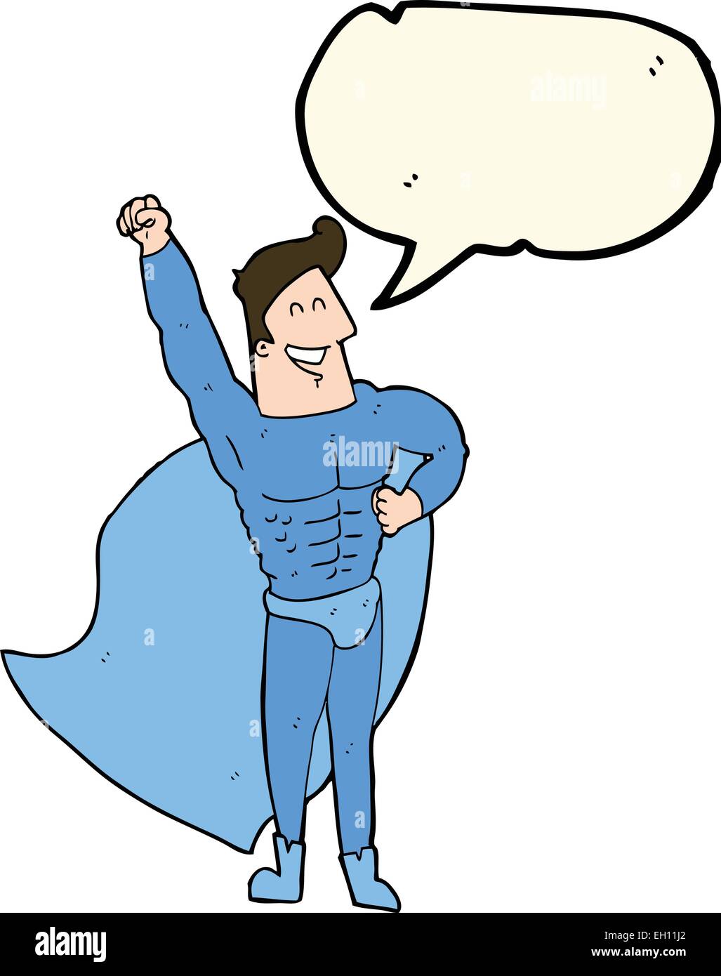 cartoon superhero with speech bubble Stock Vector Image & Art - Alamy