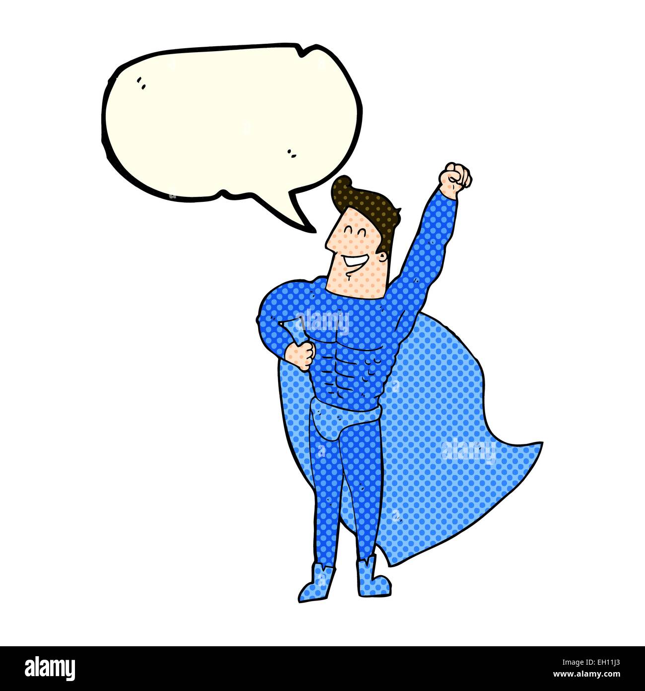 cartoon superhero with speech bubble Stock Vector Image & Art - Alamy
