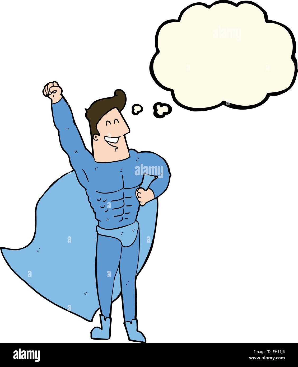 cartoon superhero with thought bubble Stock Vector Image & Art - Alamy