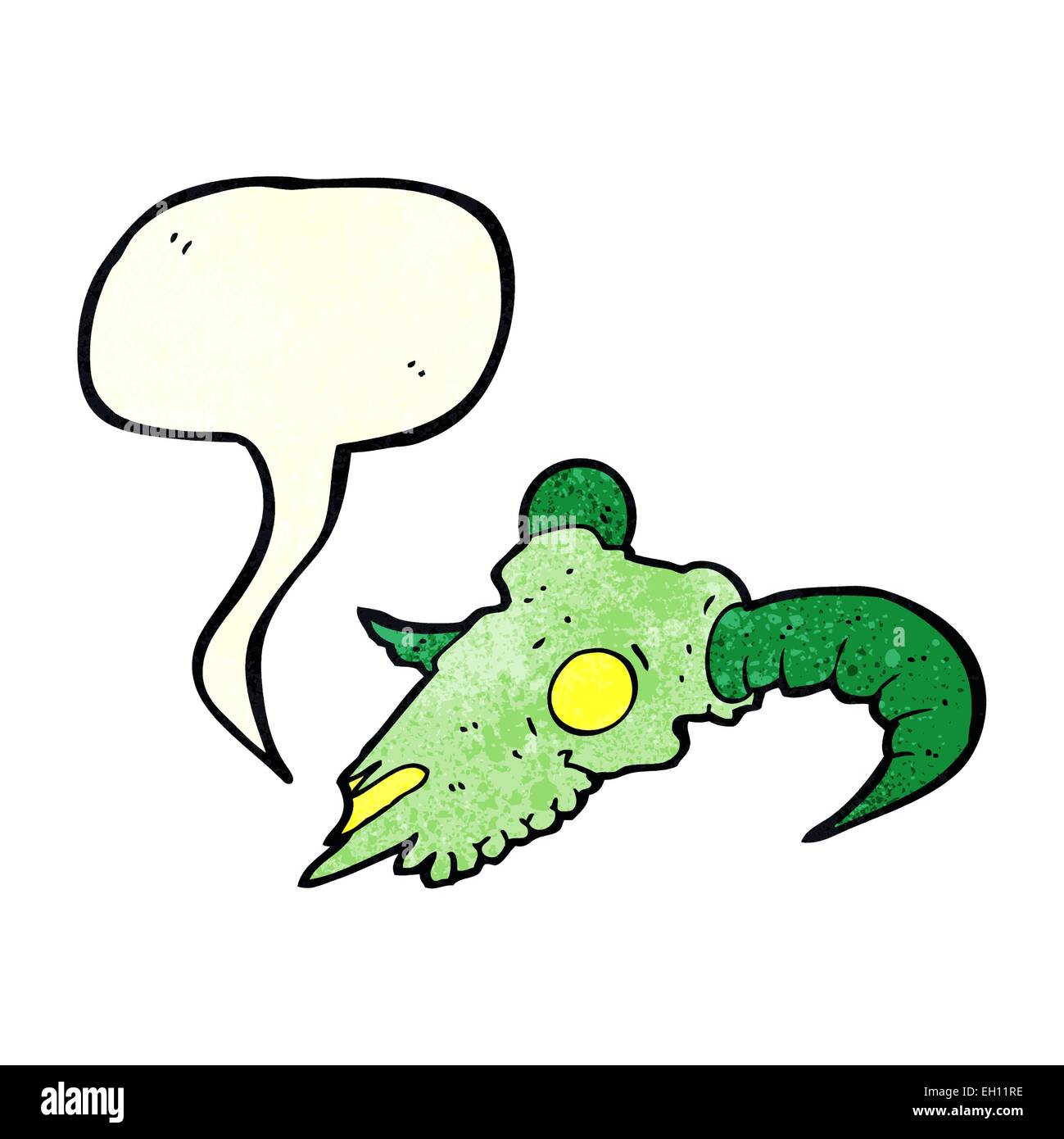 cartoon magic ram skull with speech bubble Stock Vector Image & Art - Alamy