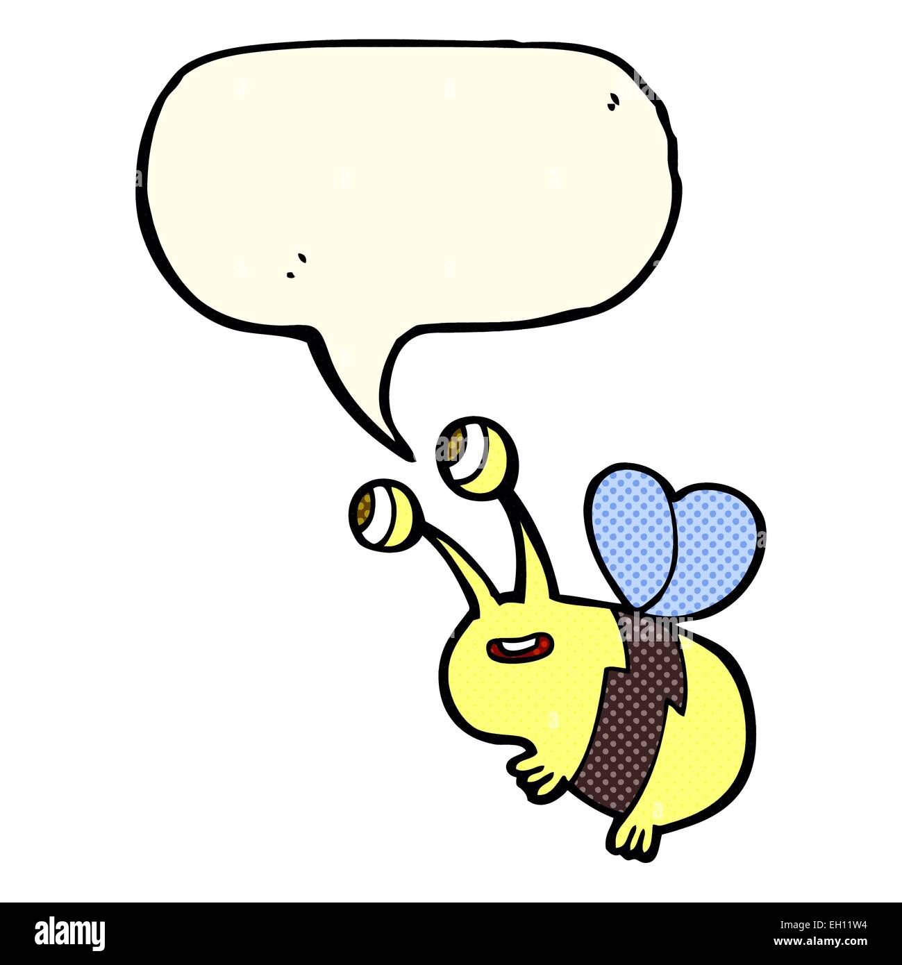 cartoon happy bee with speech bubble Stock Vector Image & Art - Alamy