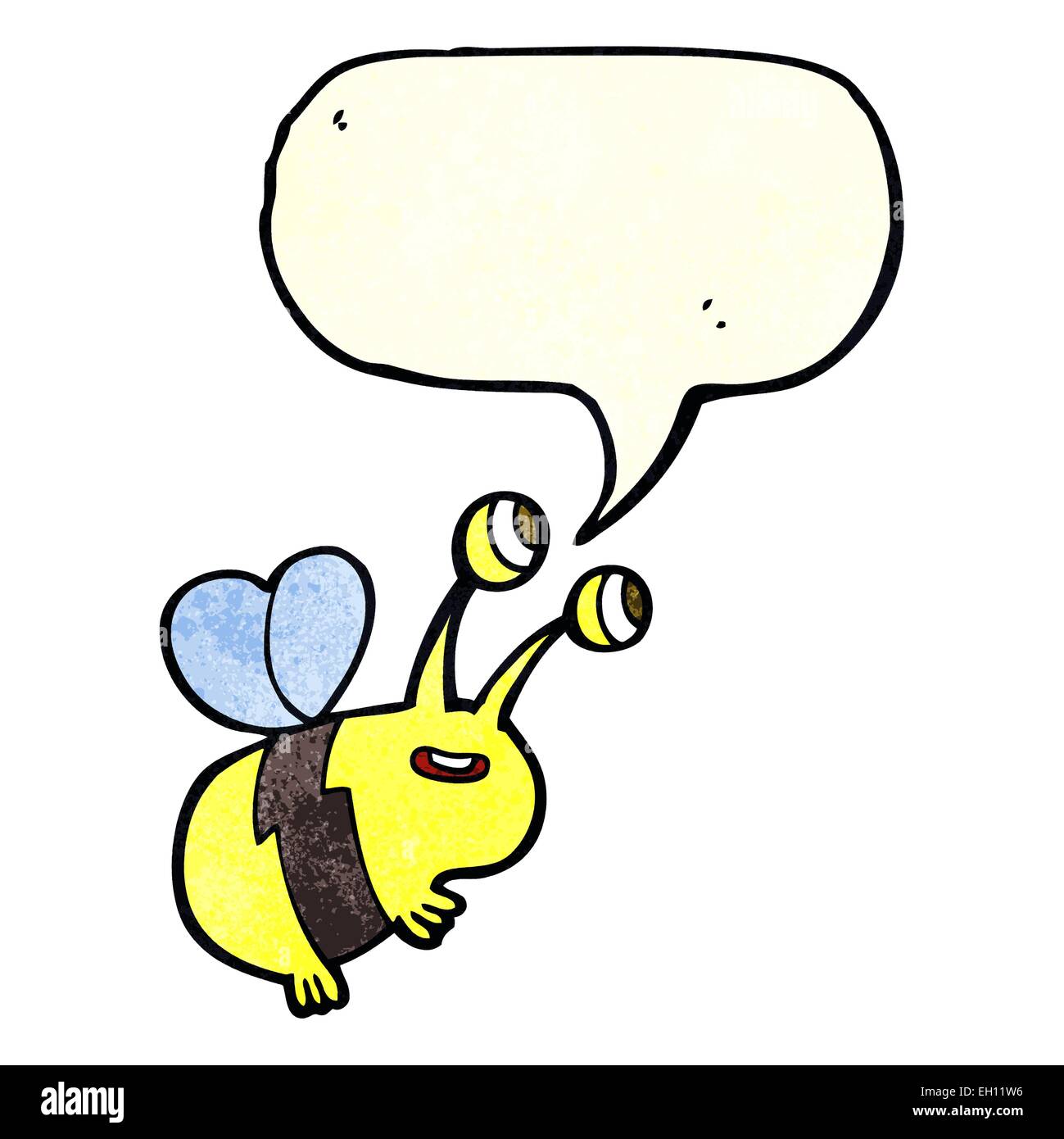 cartoon happy bee with speech bubble Stock Vector Image & Art - Alamy