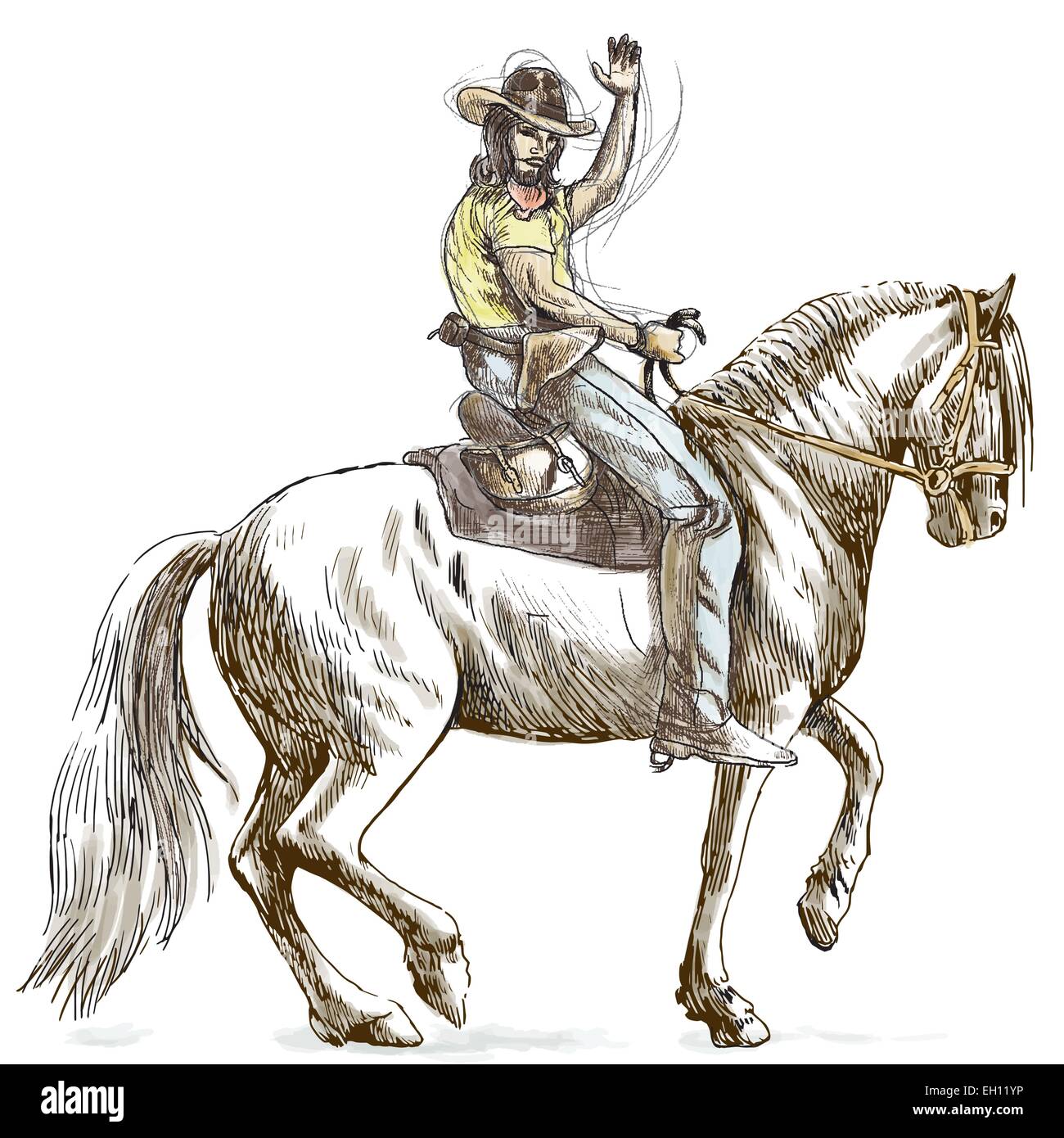 Draft horse illustration Stock Vector Images - Alamy