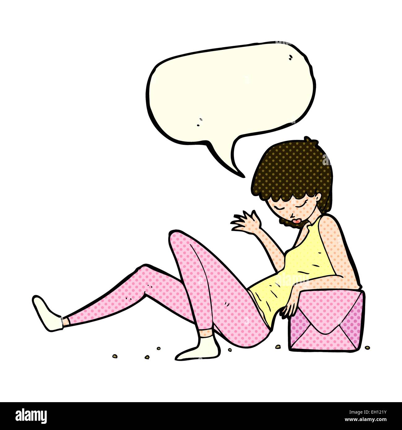 Cartoon illustration woman leaning on Stock Vector Images - Alamy