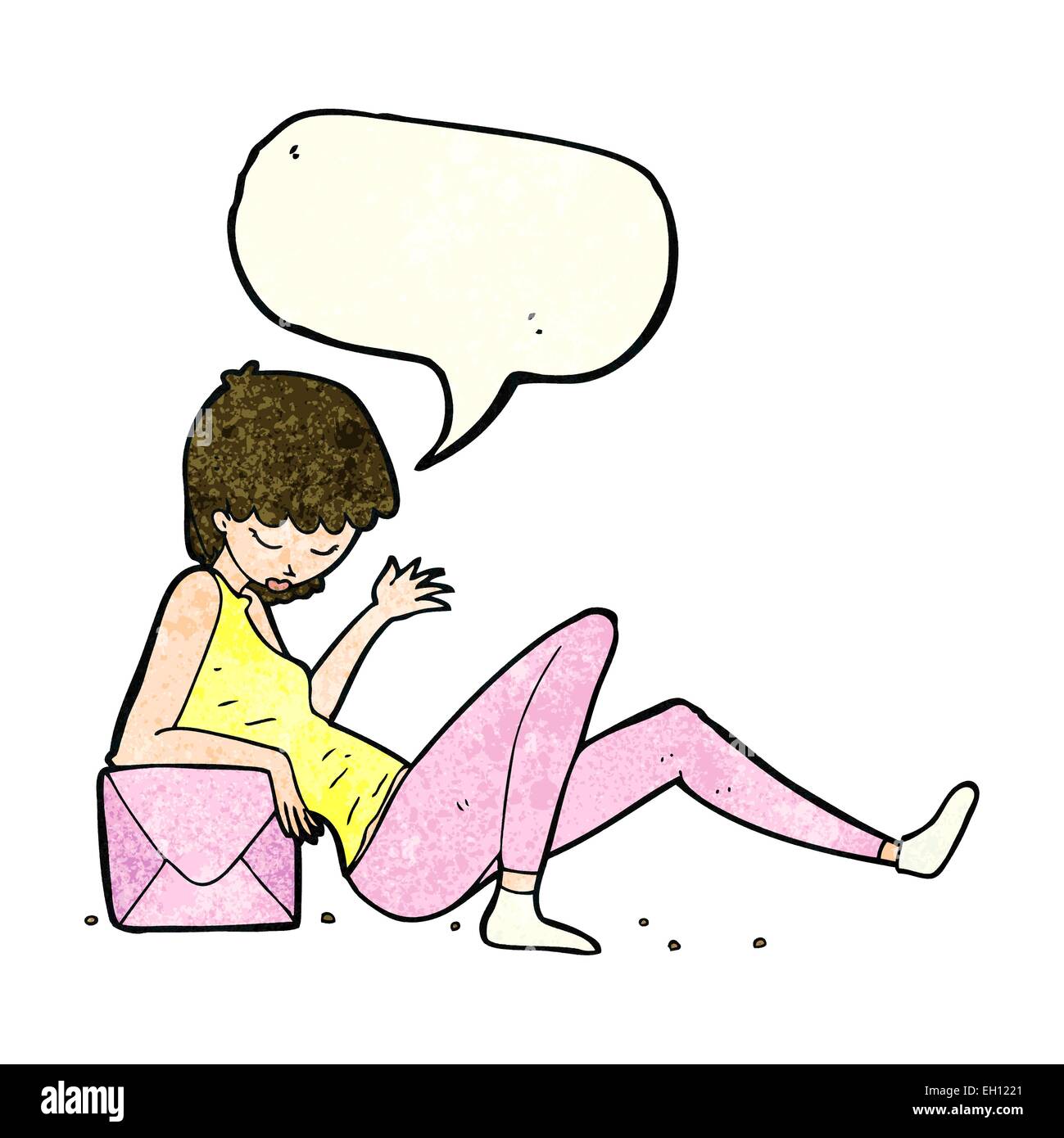 Cartoon illustration woman leaning on Stock Vector Images - Alamy