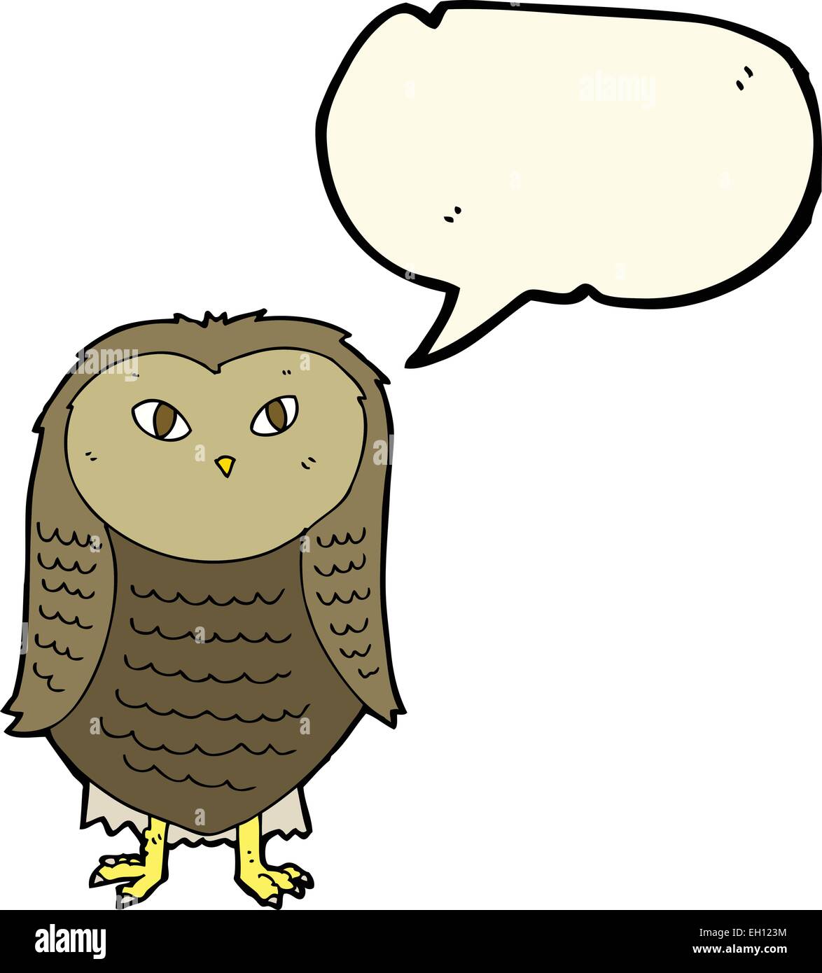cartoon owl with speech bubble Stock Vector Image & Art - Alamy