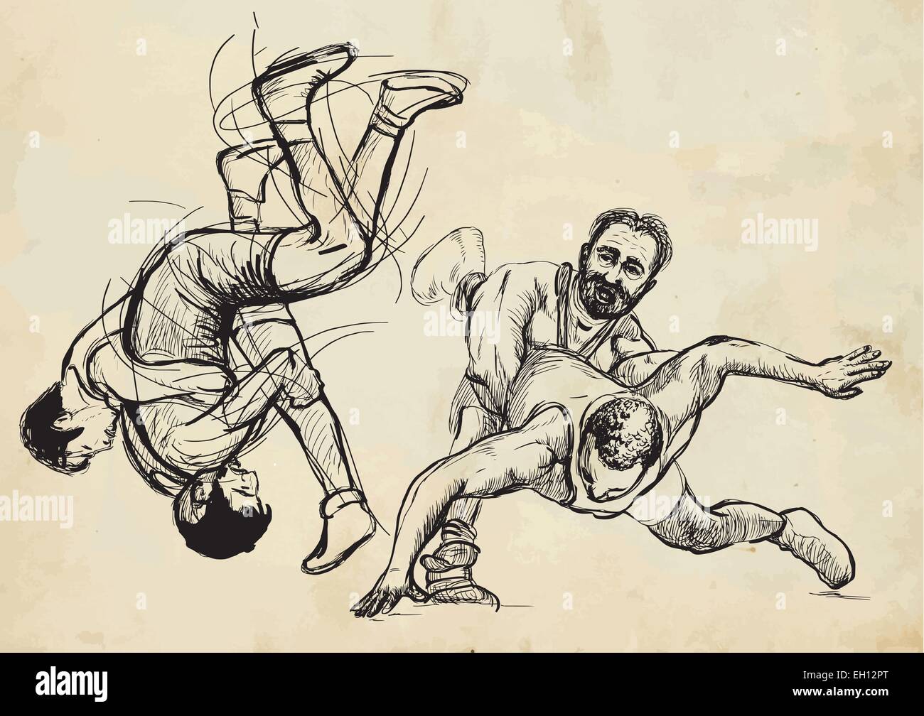 An hand drawn vector illustration (converted) from series Martial Arts ...