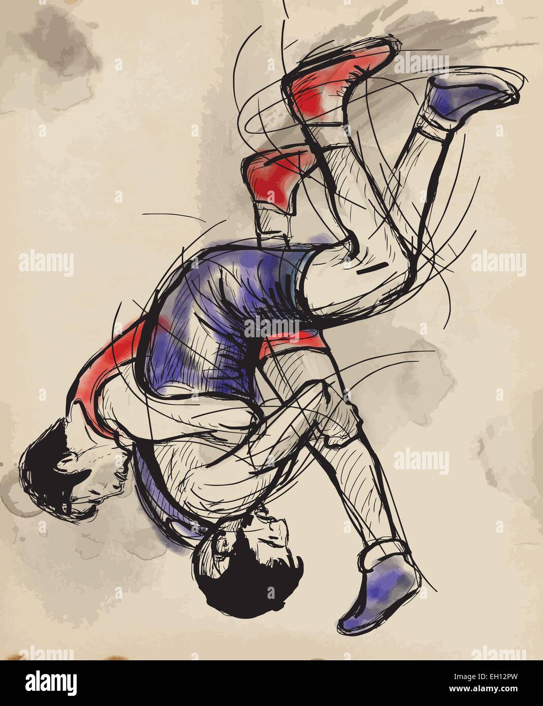 An hand drawn vector illustration (converted) from series Martial Arts ...