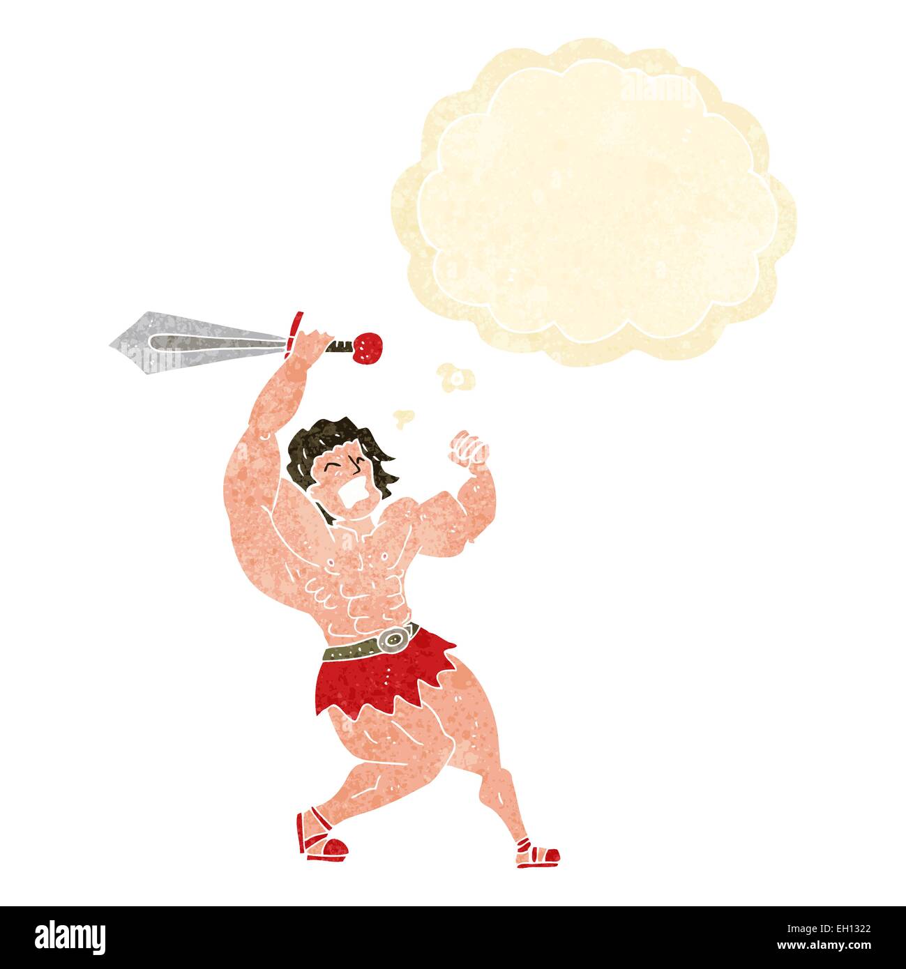 cartoon barbarian hero with thought bubble Stock Vector Image & Art - Alamy