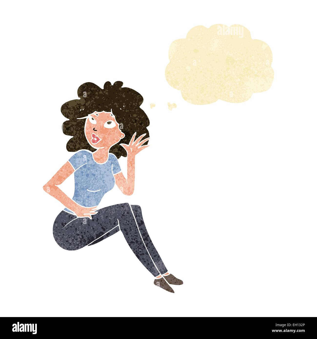 Cartoon woman listening bubble hi-res stock photography and images - Alamy