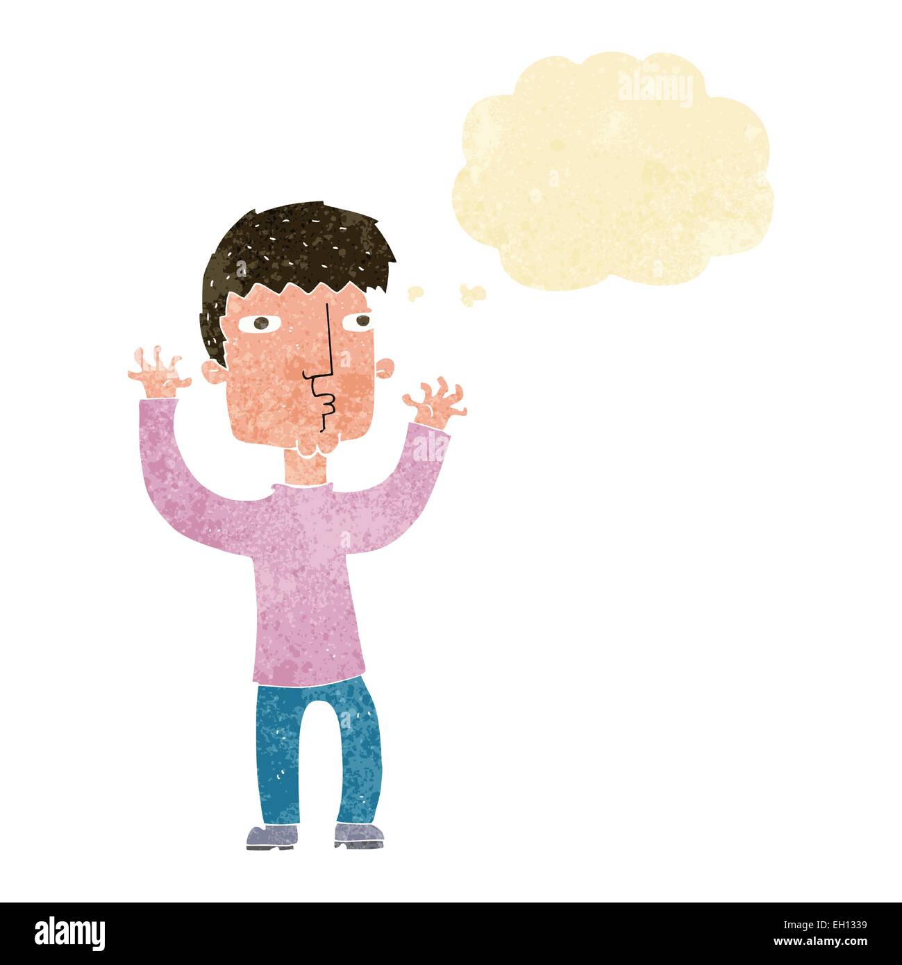 Cartoon anxious man thought Stock Vector Images - Alamy