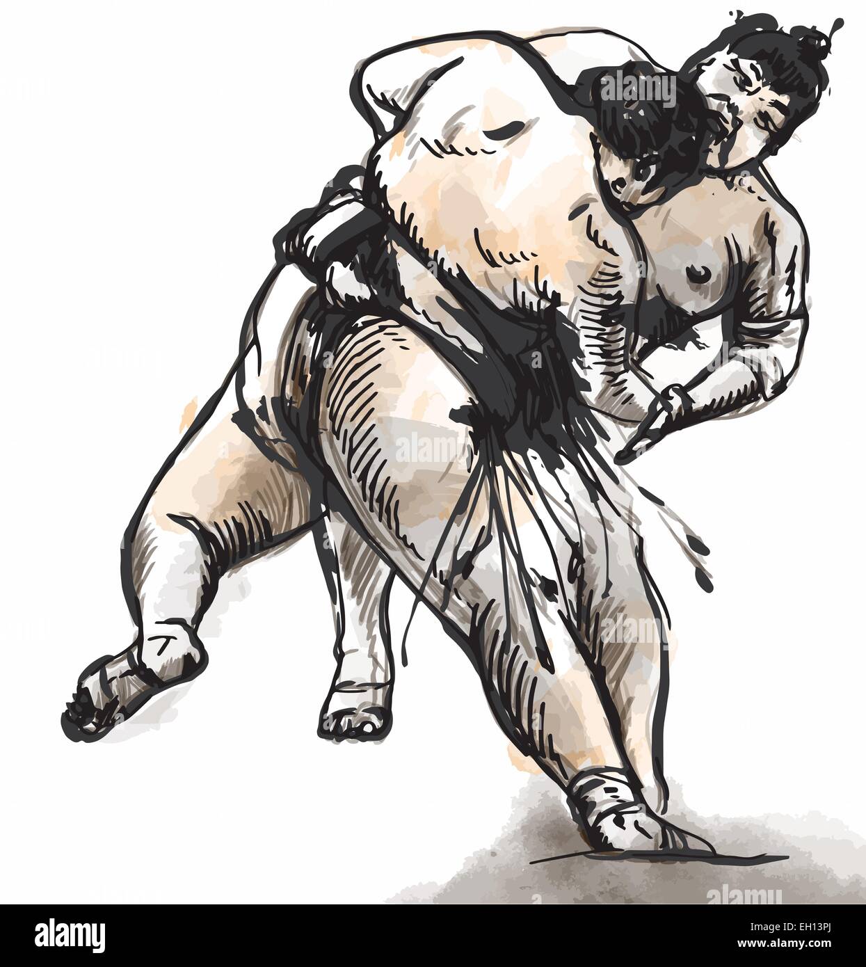 An hand drawn (converted) vector from series Martial Arts: SUMO. Sumo ...