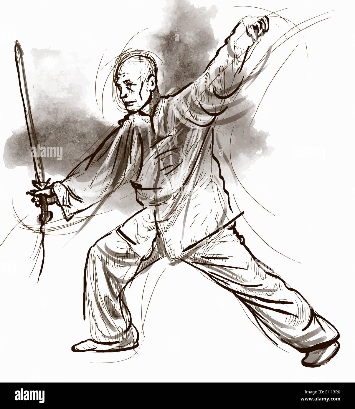Tai chi practice Stock Vector Images - Alamy