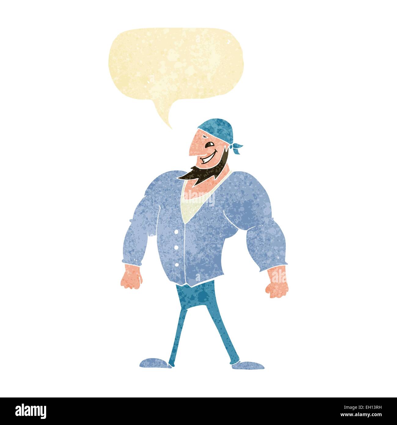 cartoon manly sailor man with speech bubble Stock Vector Image & Art ...