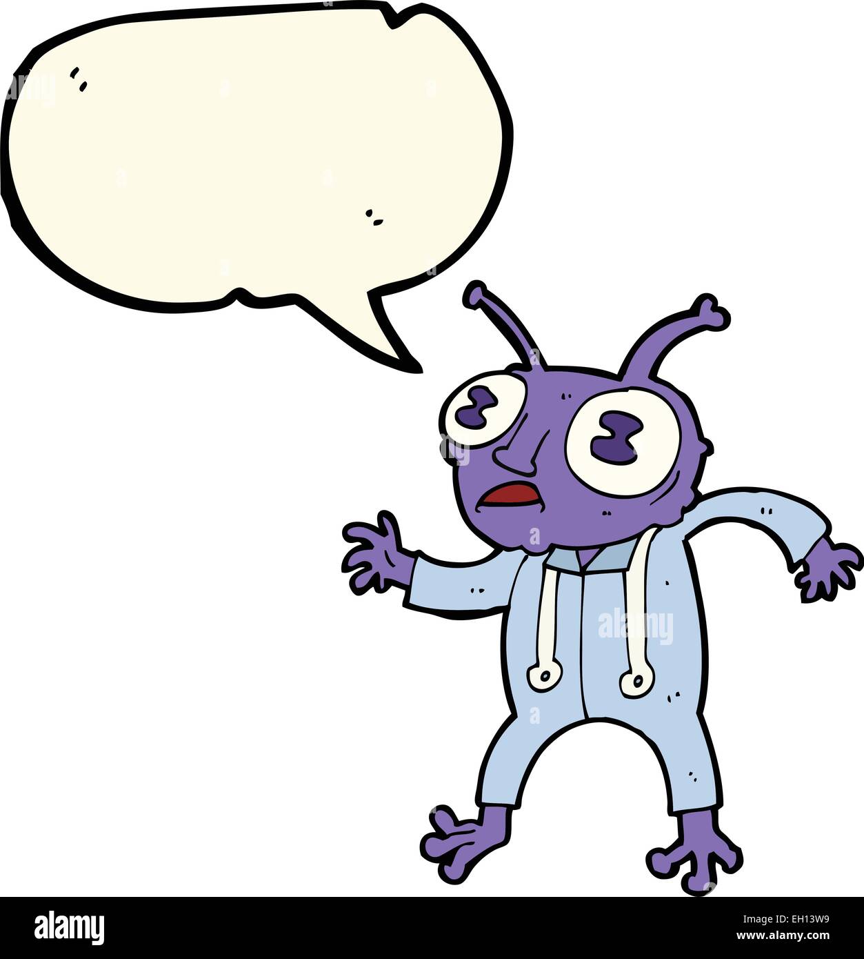 cartoon alien spaceman with speech bubble Stock Vector Image & Art - Alamy