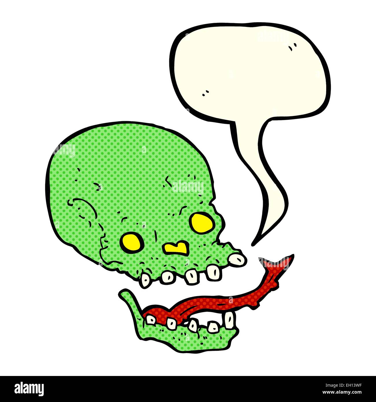cartoon spooky skull with speech bubble Stock Vector Image & Art - Alamy
