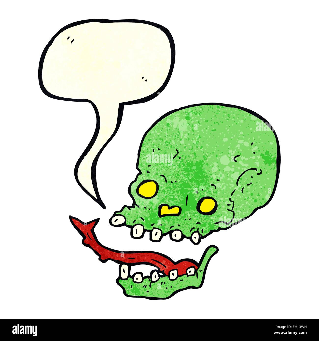 cartoon spooky skull with speech bubble Stock Vector Image & Art - Alamy