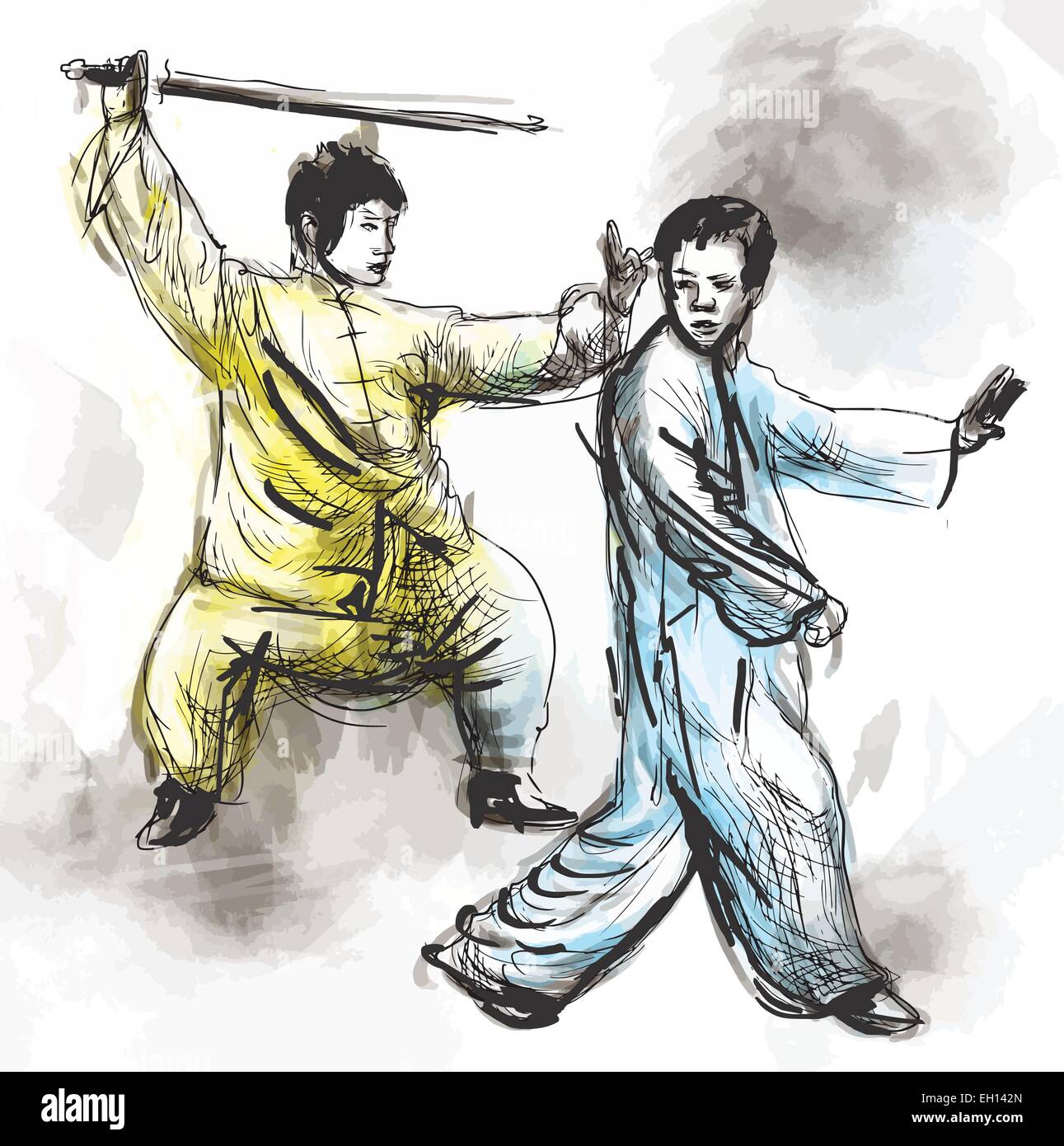 An hand drawn illustration (converted into vector) from series Martial ...