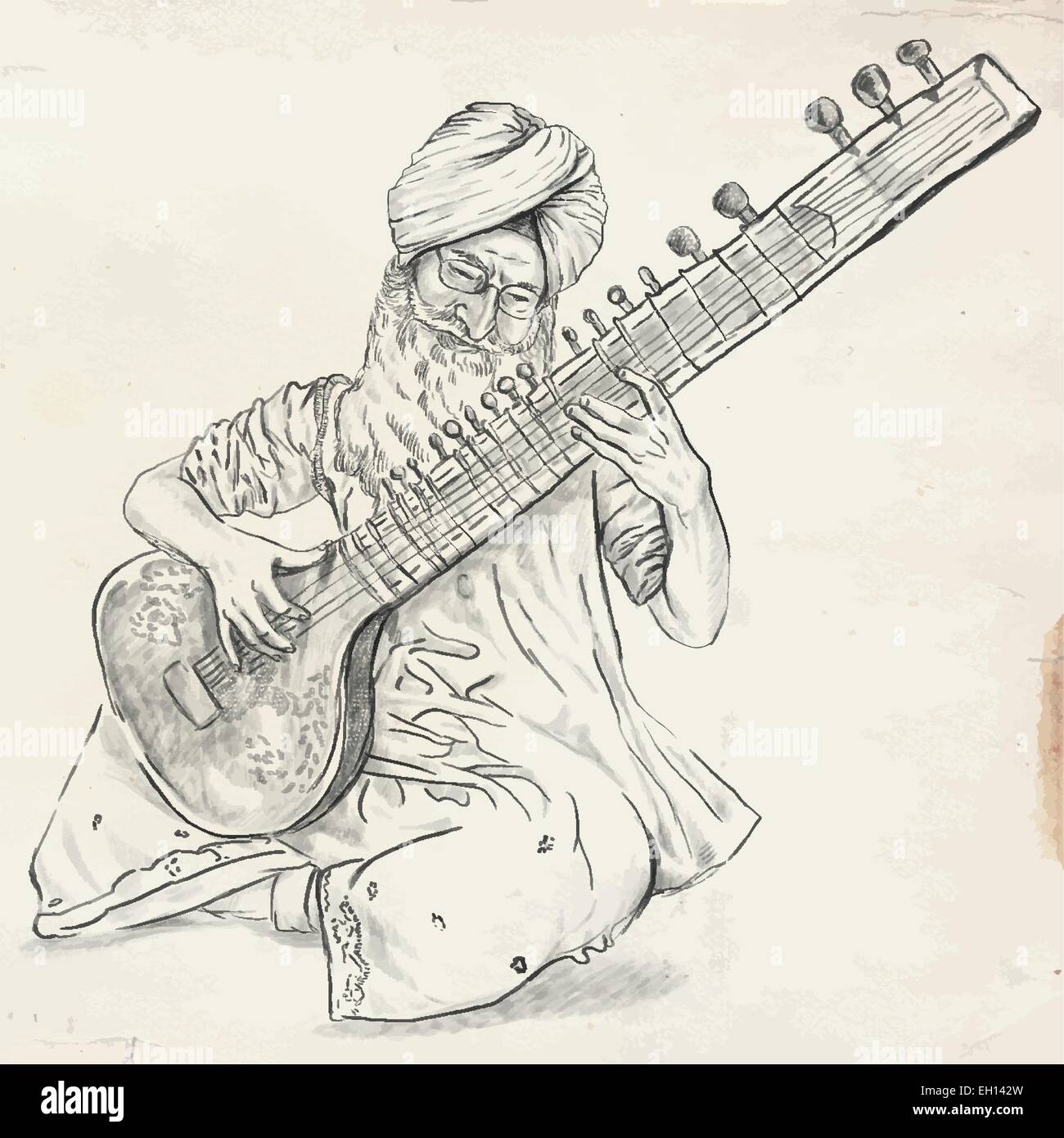 Tanpura player Stock Vector Images - Alamy