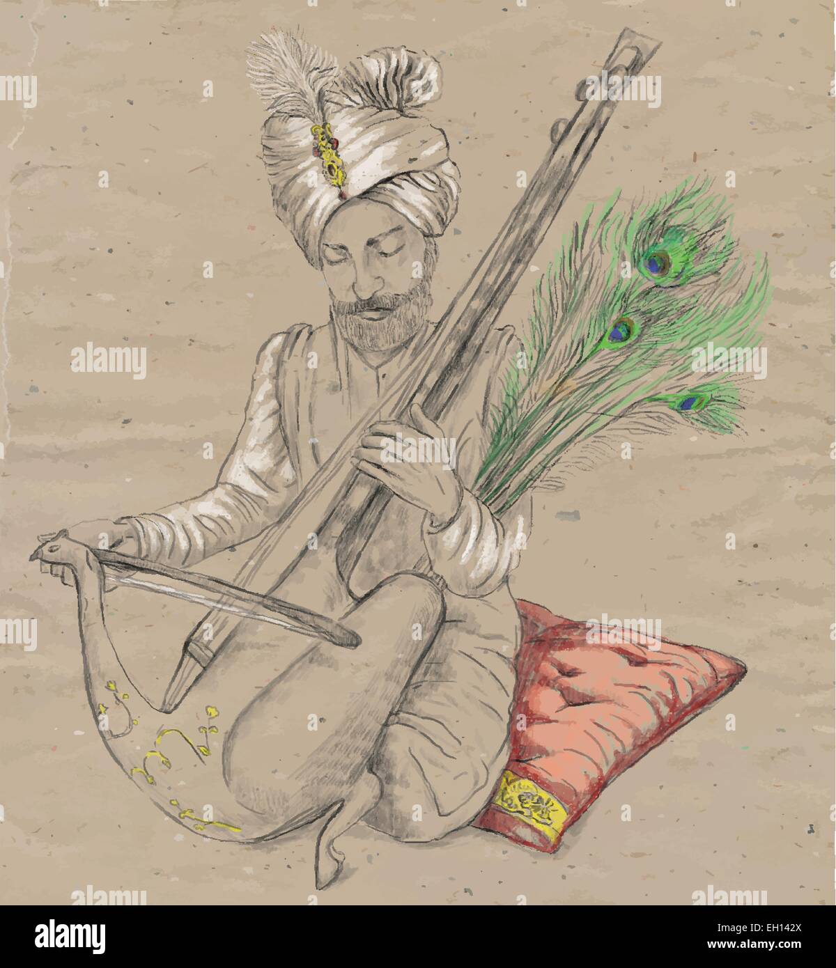 An hand drawn vector. Theme: Music and Musicians. TAUS PLAYER - An ...