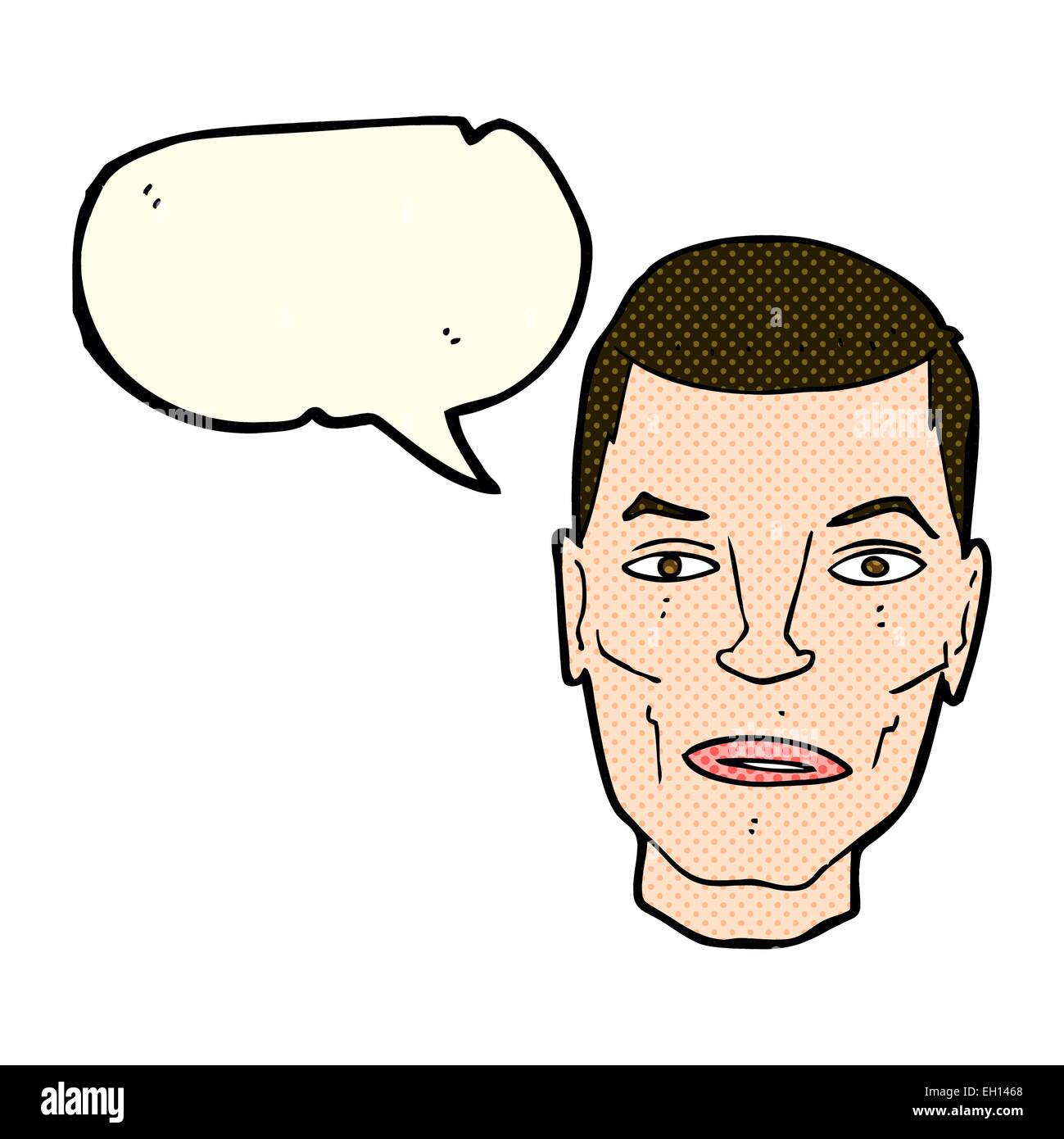 cartoon serious male face with speech bubble Stock Vector Image & Art ...