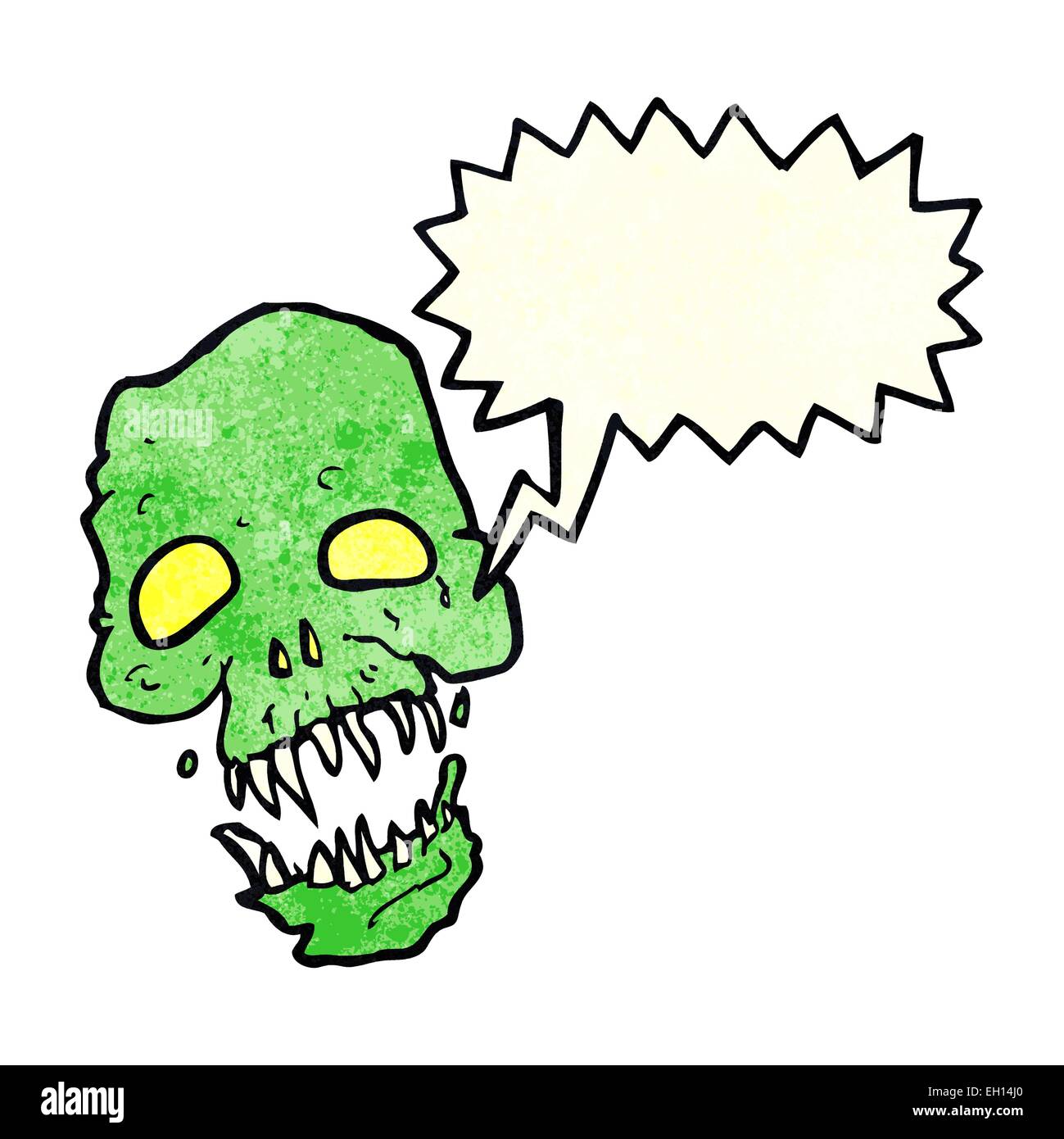 cartoon scary skull with speech bubble Stock Vector Image & Art - Alamy