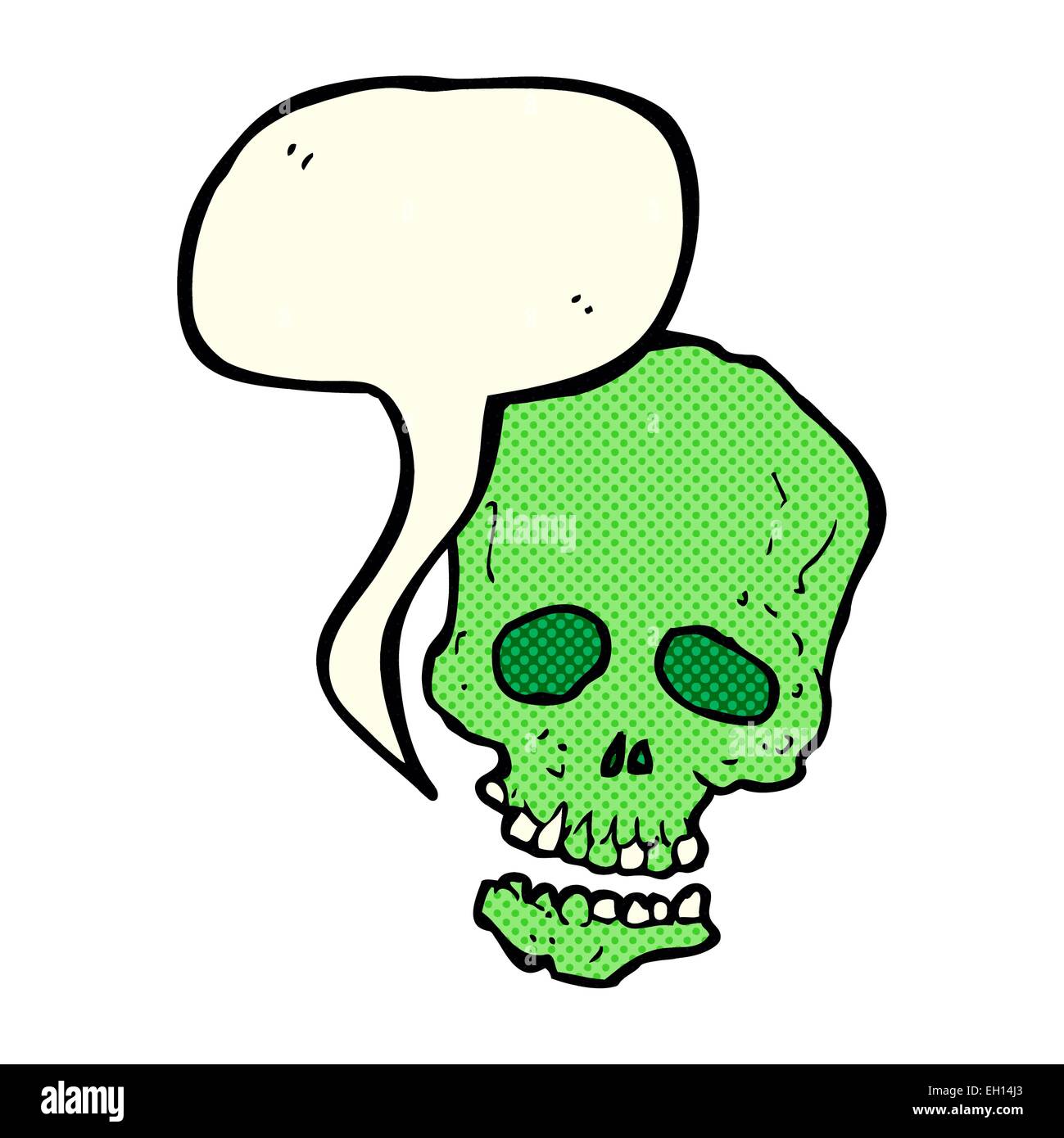 cartoon skull with speech bubble Stock Vector Image & Art - Alamy