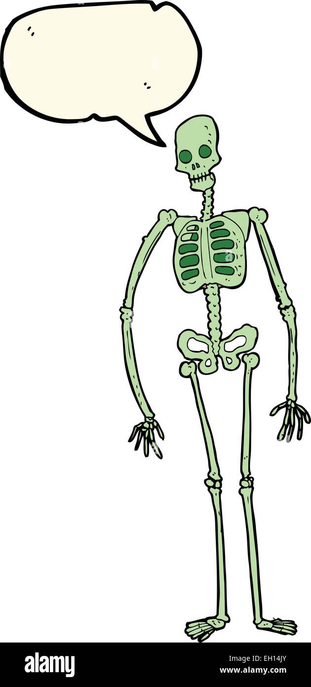 cartoon spooky skeleton with speech bubble Stock Vector Image & Art - Alamy