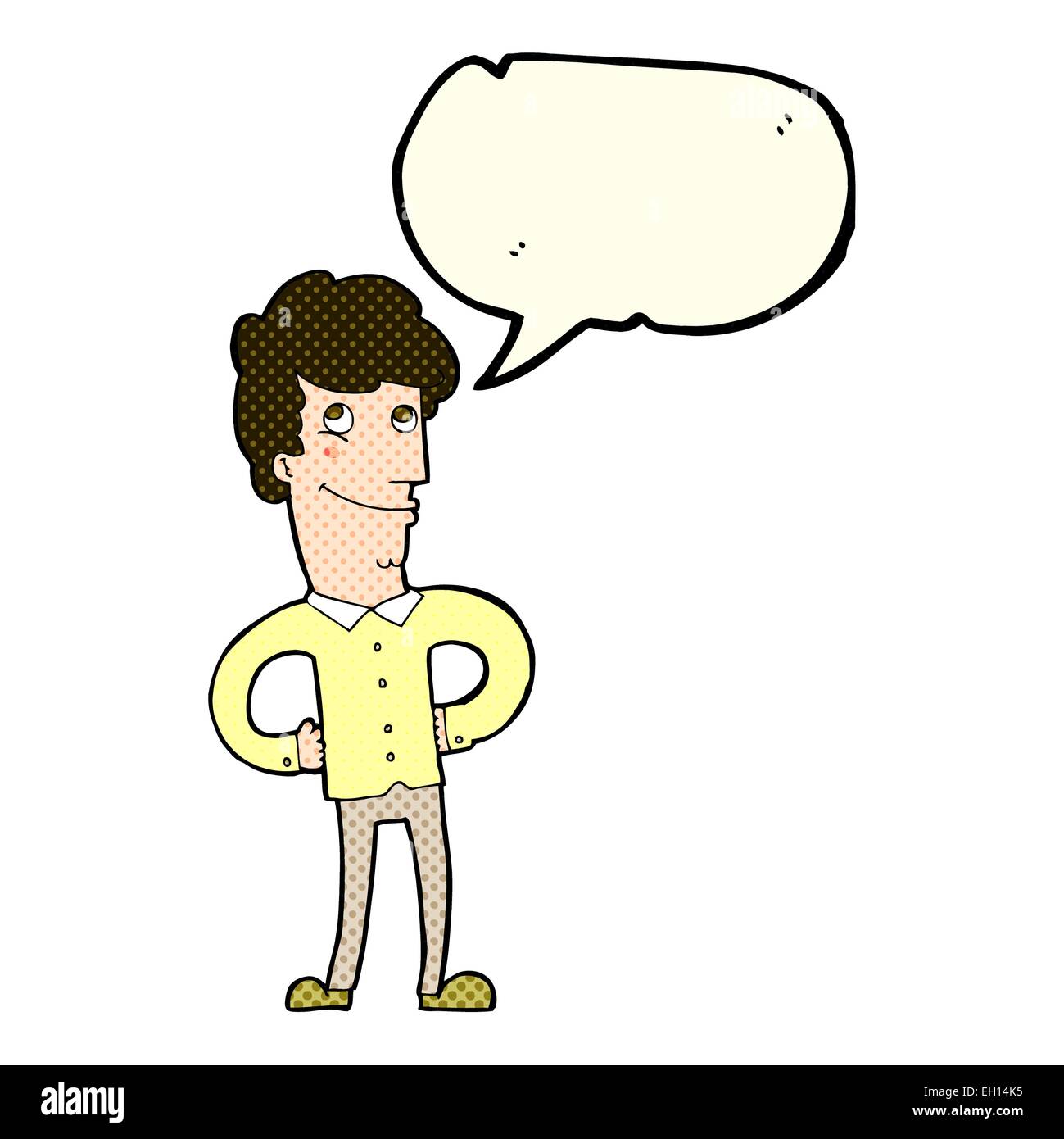 cartoon happy man with speech bubble Stock Vector Image & Art - Alamy