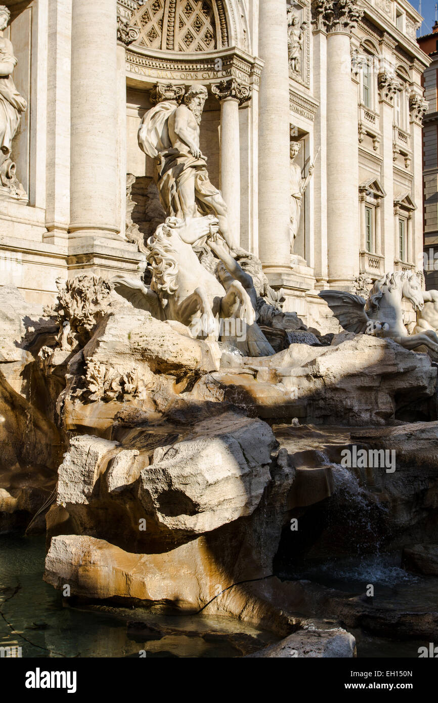 Fontana di Trevi, the largest Baroque fountain in the city and one of ...