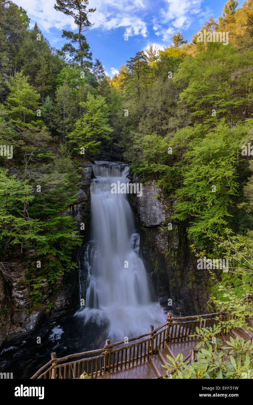 Bushkill waterfall at spring time in Poconos , PA Stock Photo - Alamy