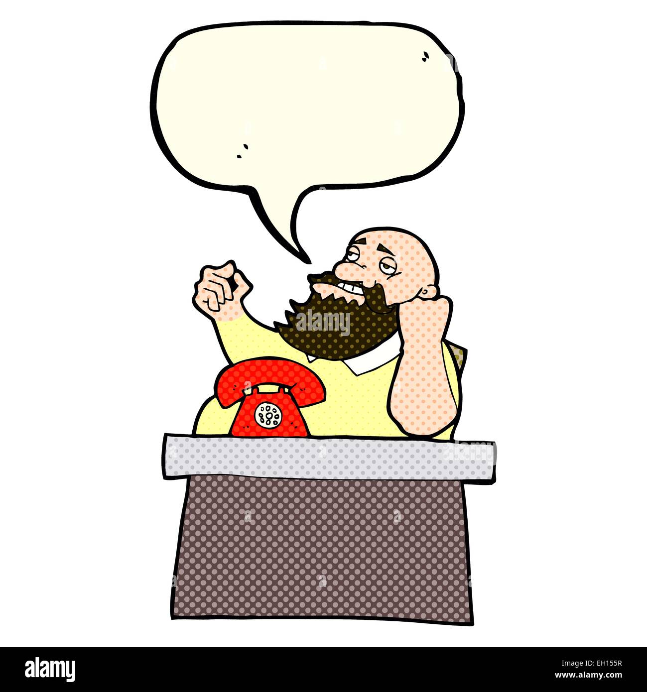 cartoon arrogant boss man with speech bubble Stock Vector Image & Art ...