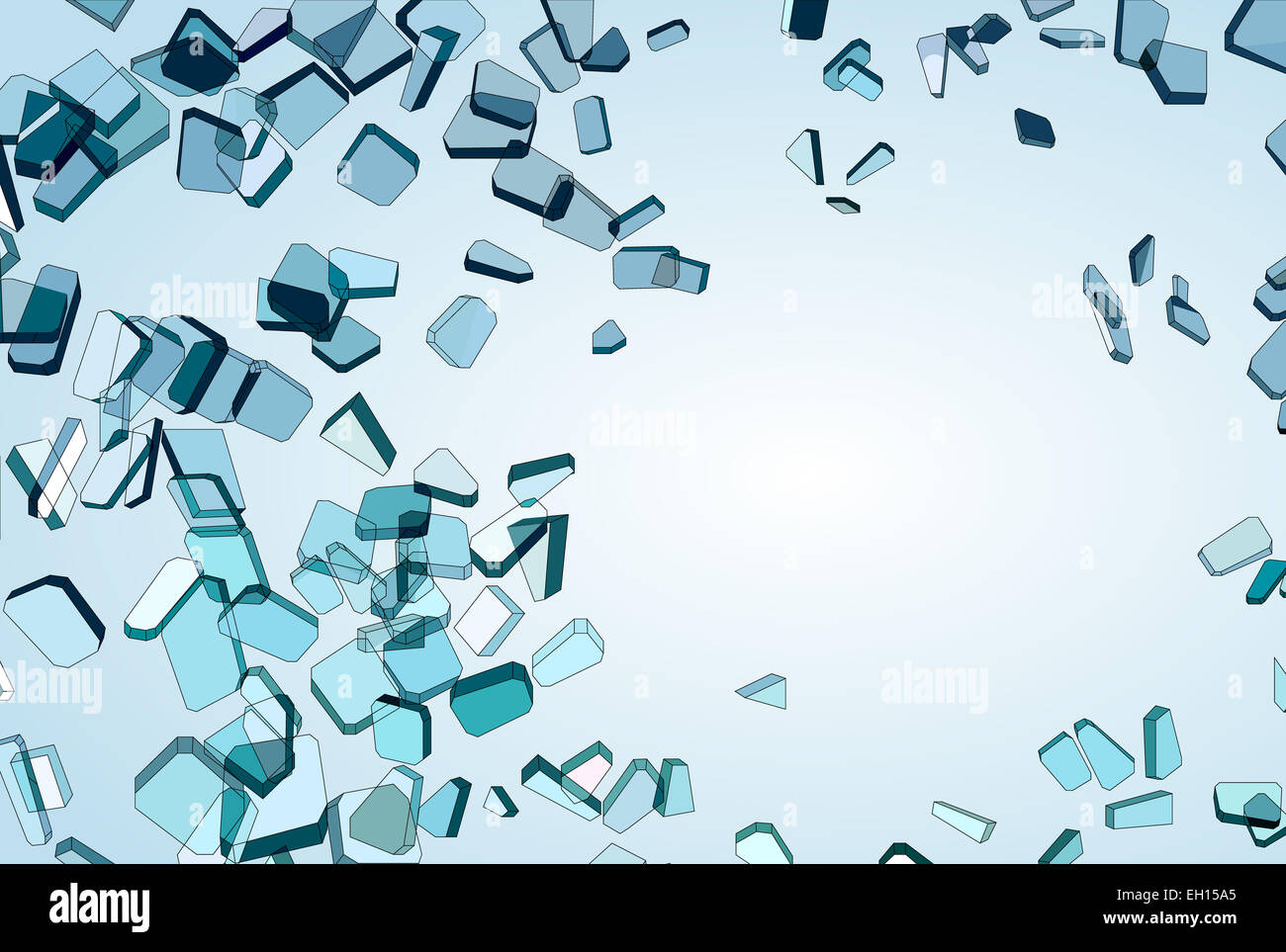 Shattered damaged pieces blue glass hi-res stock photography and images ...