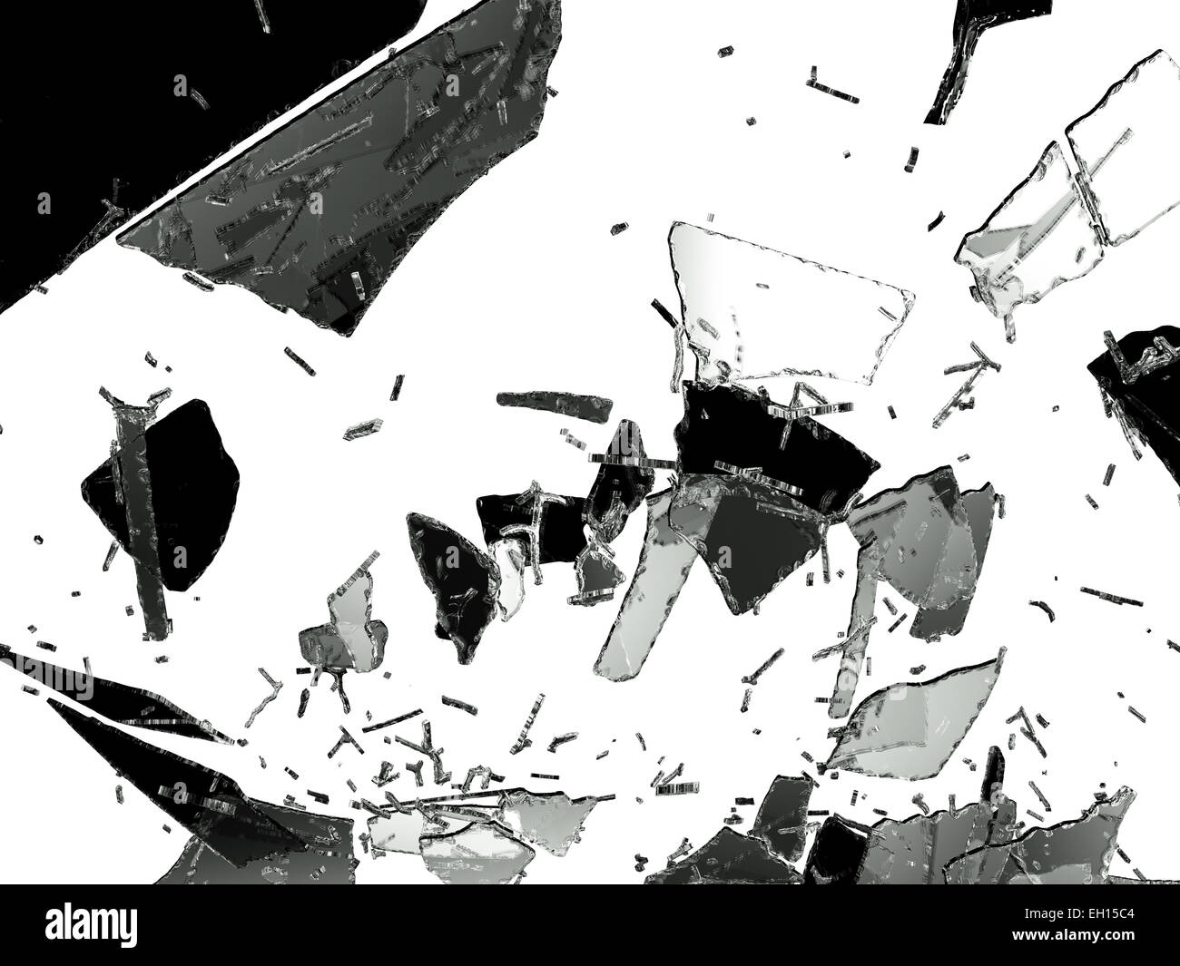 Broken glass pieces isolated on white. Large resolution Stock Photo - Alamy