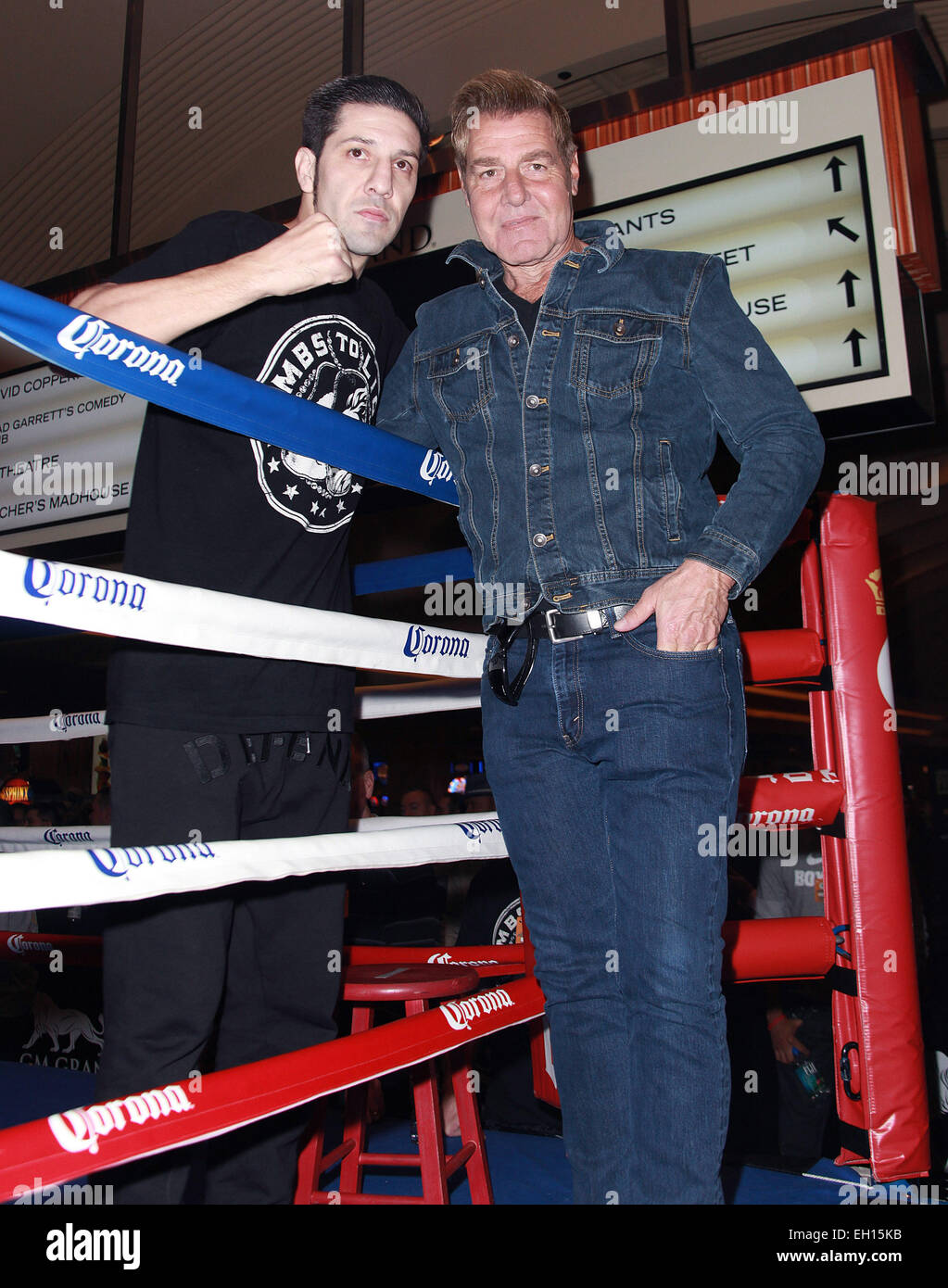 Las Vegas, Nevada, USA. 4th Mar, 2015. Boxer John Molina jr and trainer ...