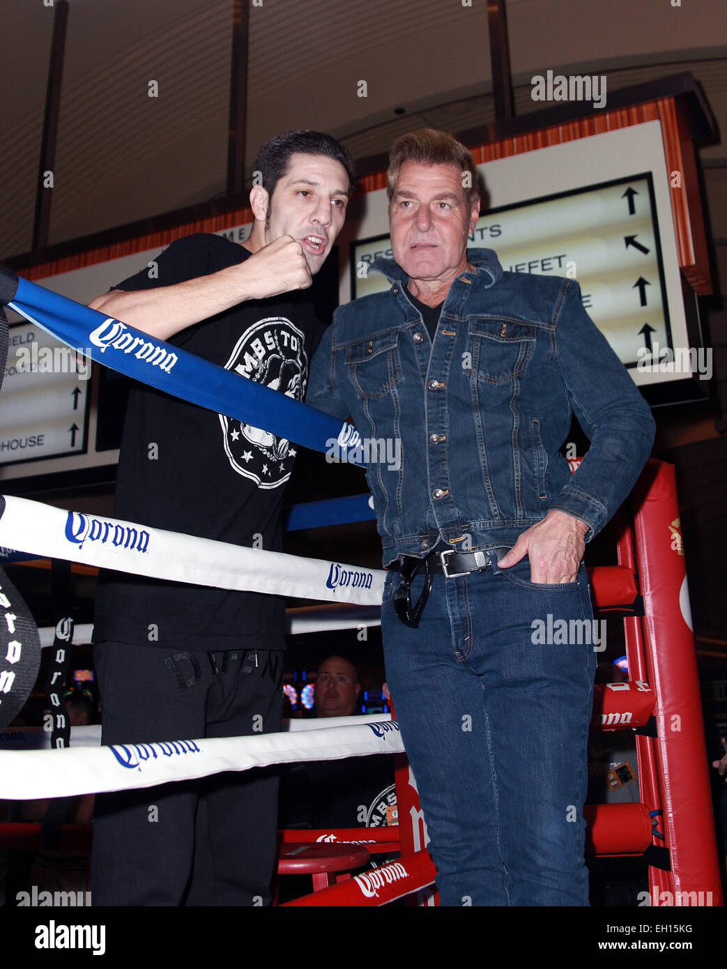 Las Vegas, Nevada, USA. 4th Mar, 2015. Boxer John Molina jr and trainer ...