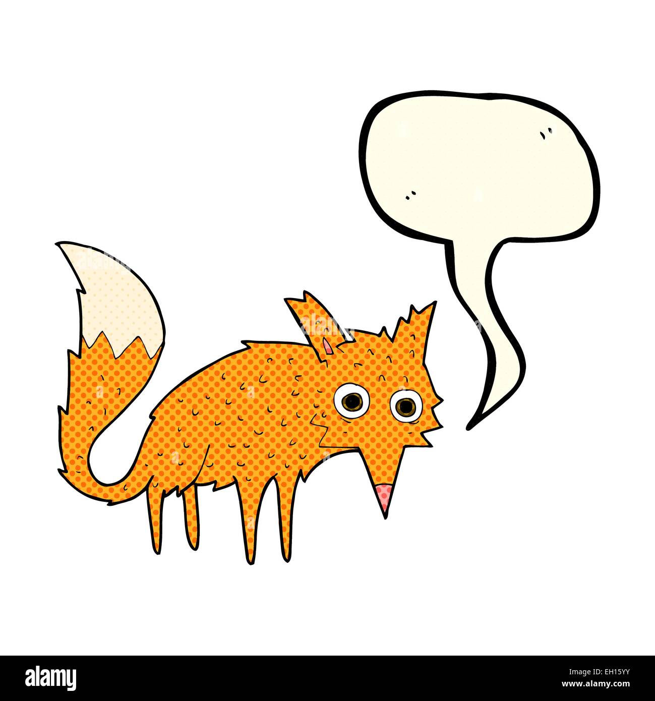 funny cartoon fox with speech bubble Stock Vector Image & Art - Alamy