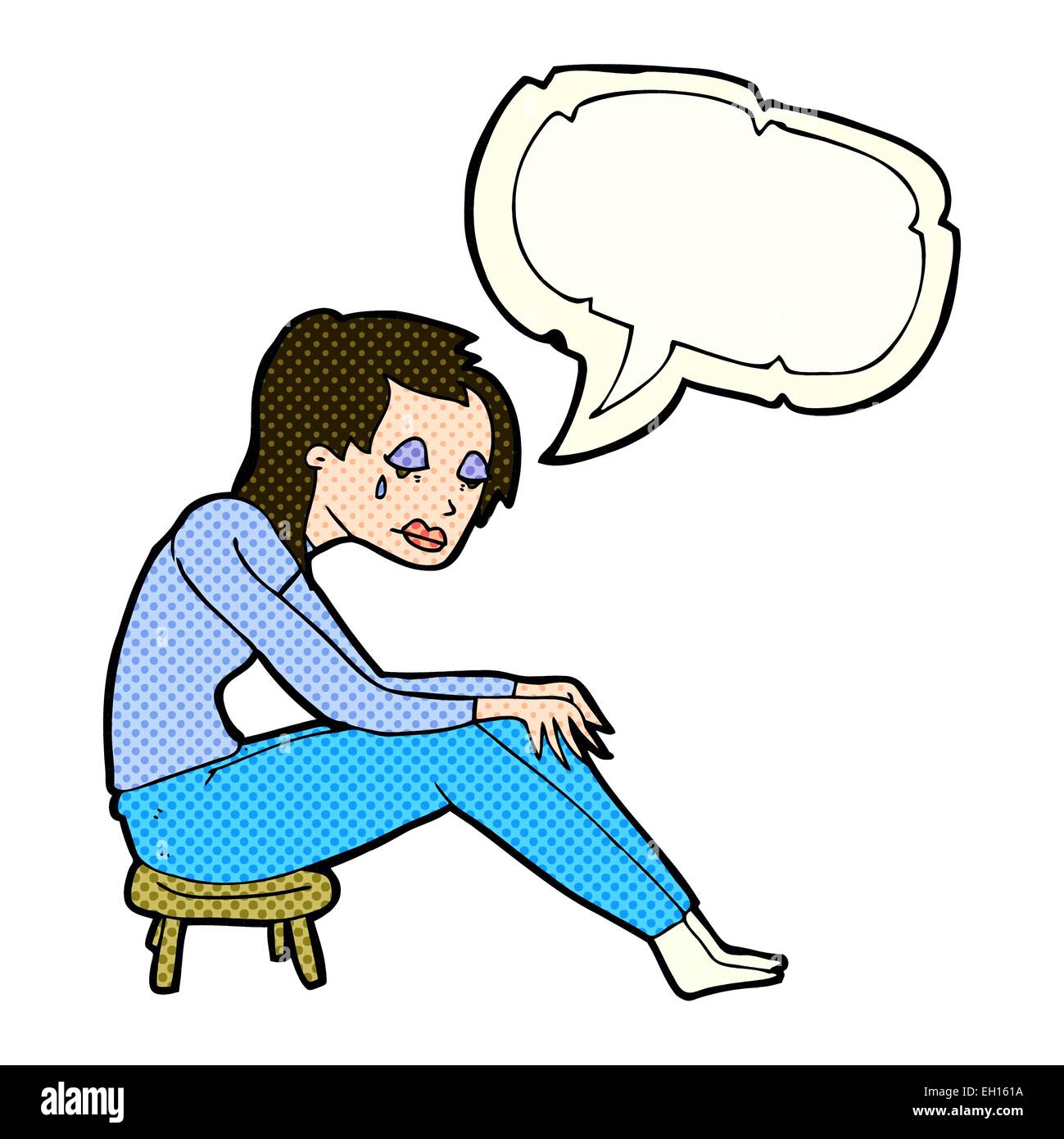 cartoon crying woman with speech bubble Stock Vector Image & Art - Alamy