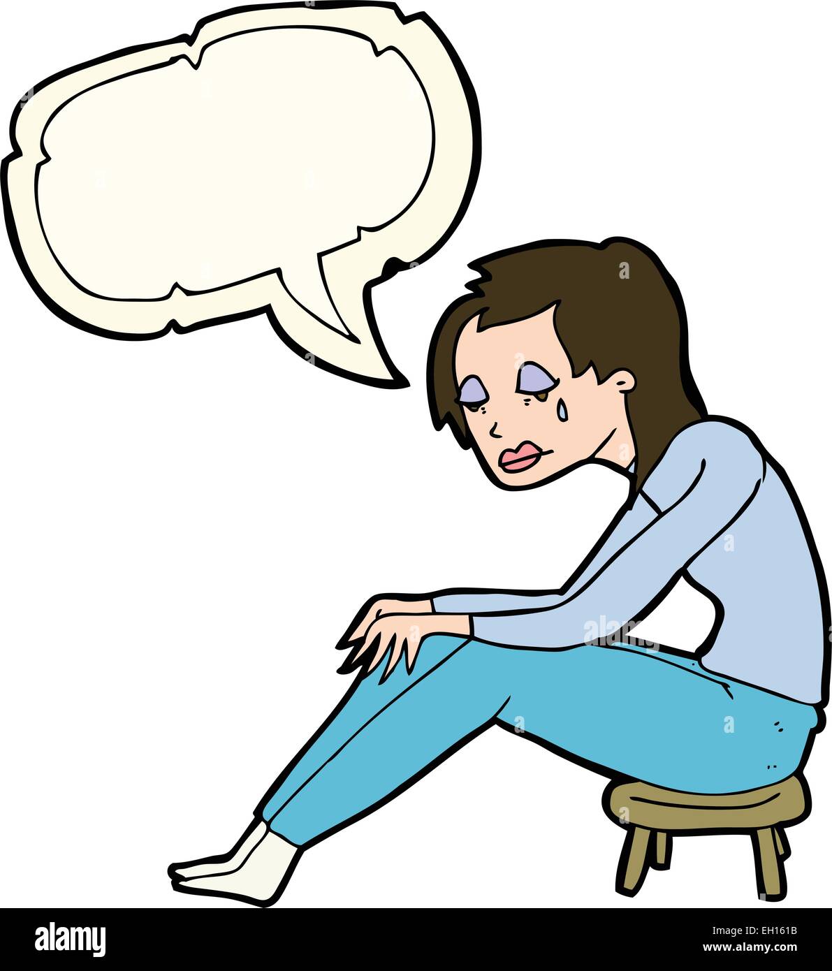 cartoon crying woman with speech bubble Stock Vector Image & Art - Alamy
