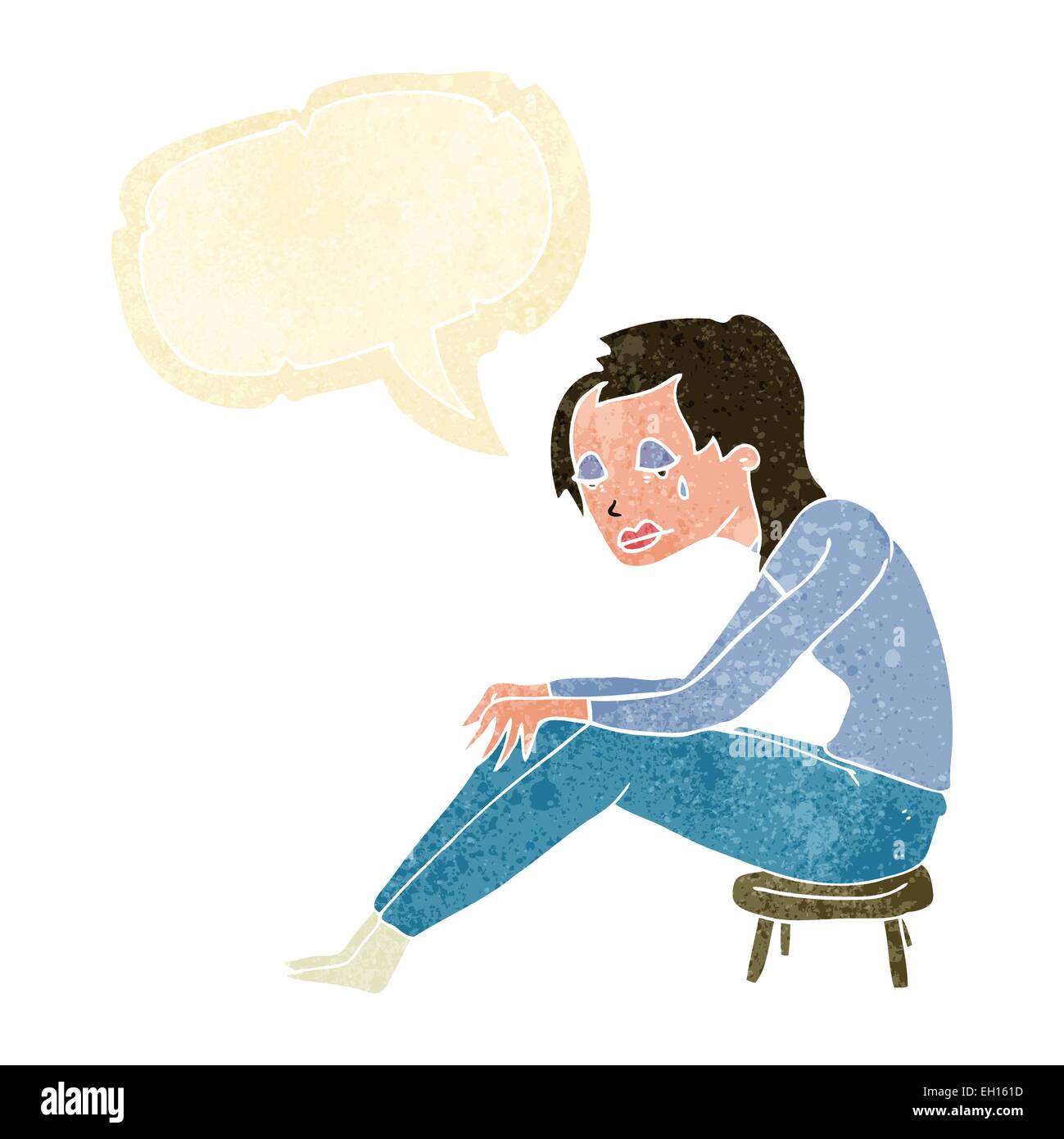 cartoon crying woman with speech bubble Stock Vector Image & Art - Alamy