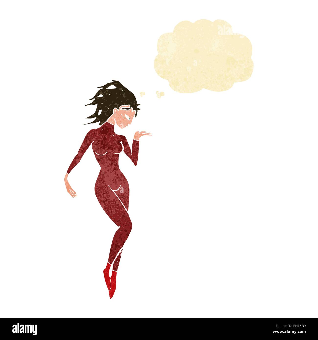 Cartoon future space woman thought hi-res stock photography and images ...