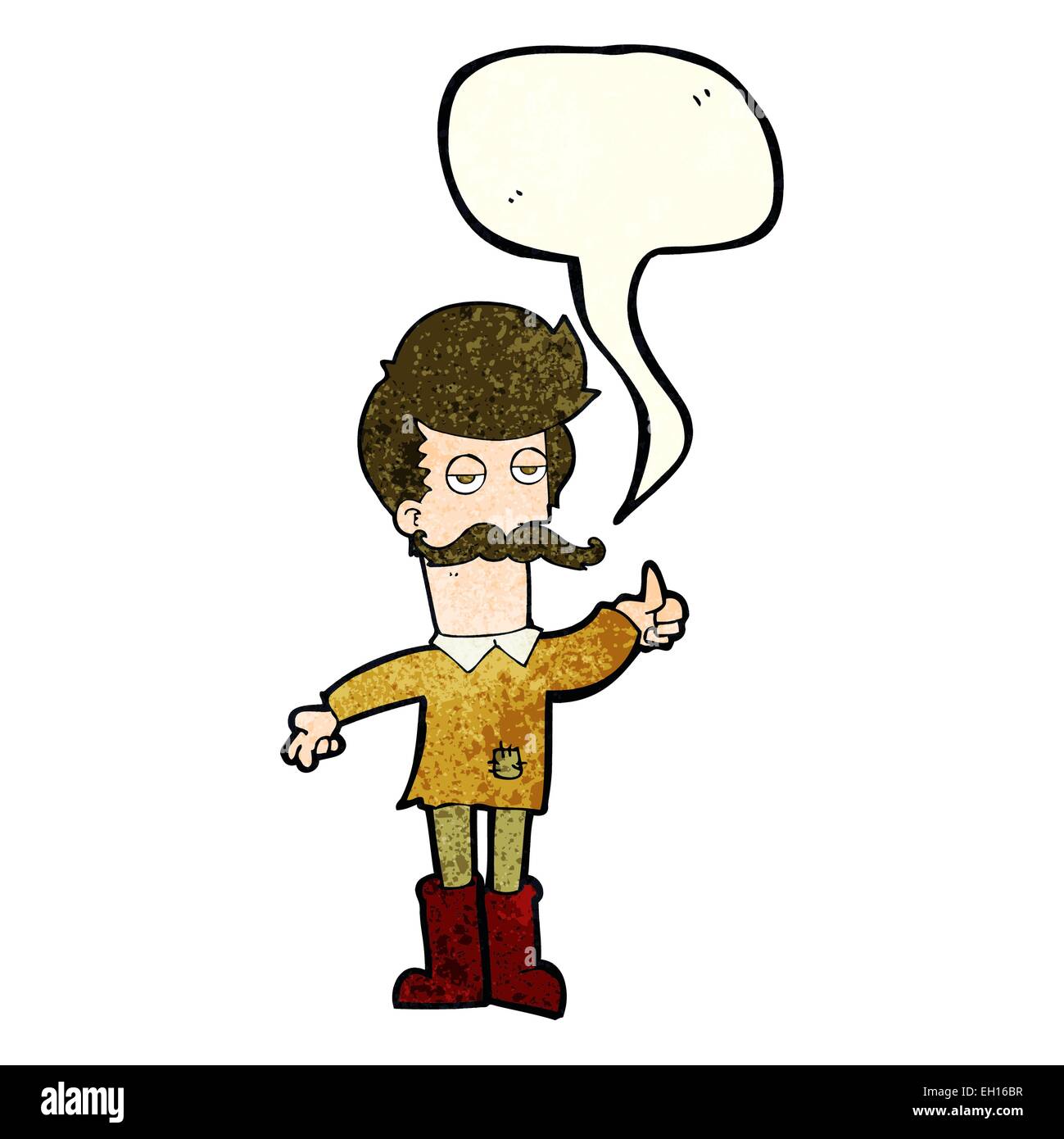 cartoon old man in poor clothes with speech bubble Stock Vector Image ...