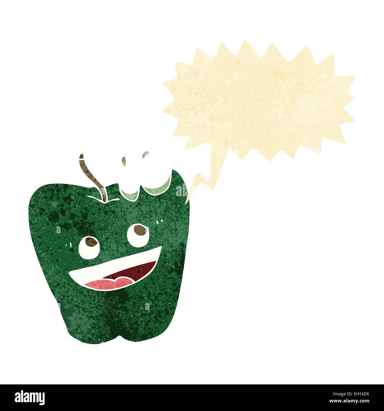 happy apple cartoon with speech bubble Stock Vector Image & Art - Alamy