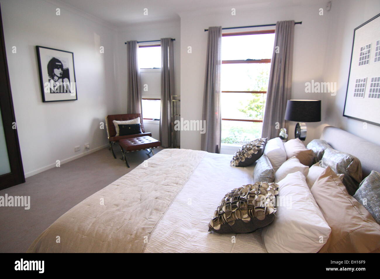 Main or Master Bedroom in a modern home Stock Photo - Alamy