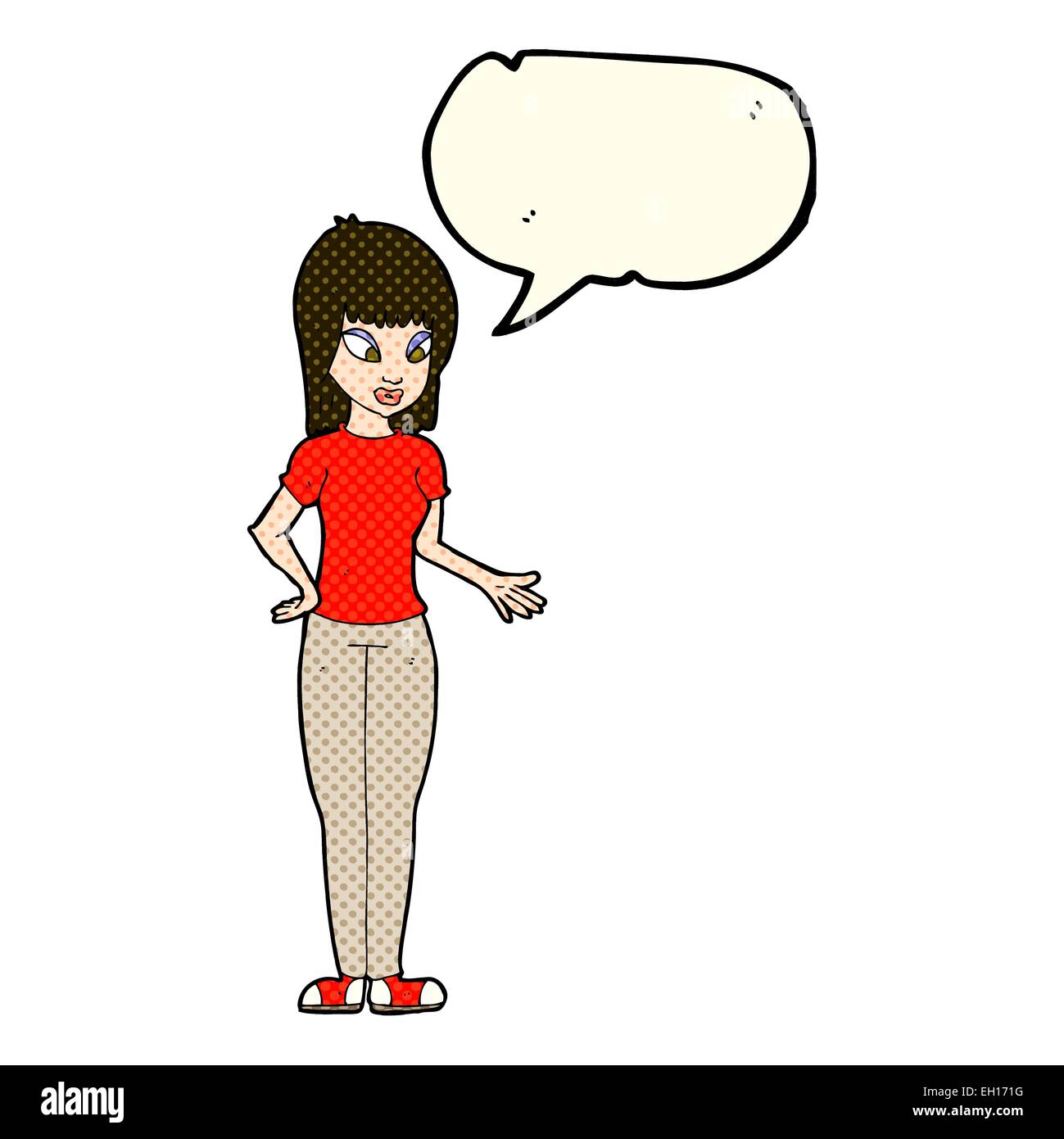 cartoon woman explaining with speech bubble Stock Vector Image & Art ...