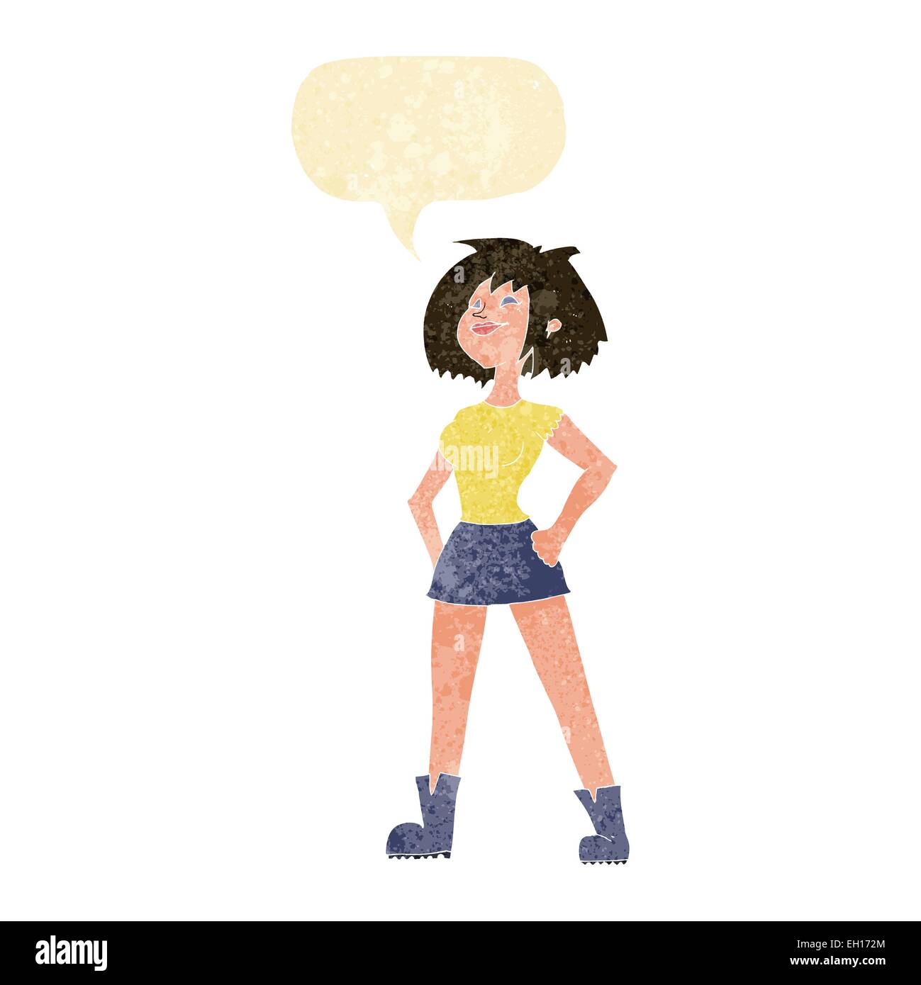 cartoon capable woman with speech bubble Stock Vector Image & Art - Alamy