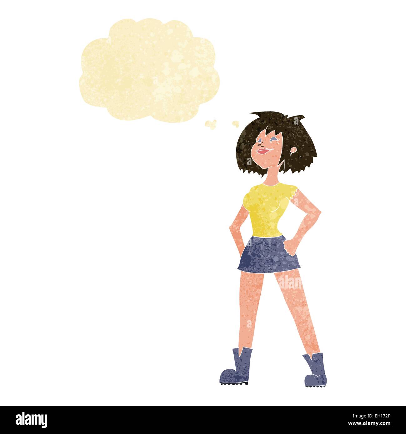 cartoon capable woman with thought bubble Stock Vector Image & Art - Alamy