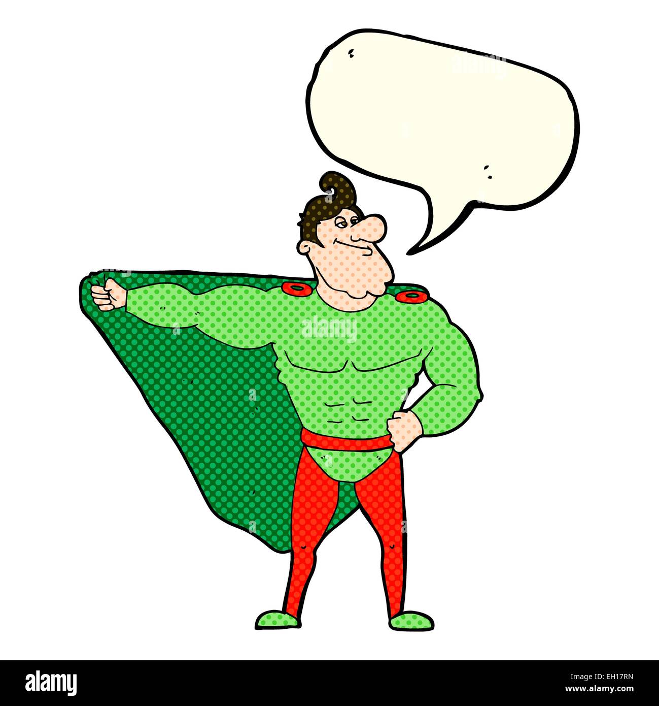 funny cartoon superhero with speech bubble Stock Vector Image & Art - Alamy