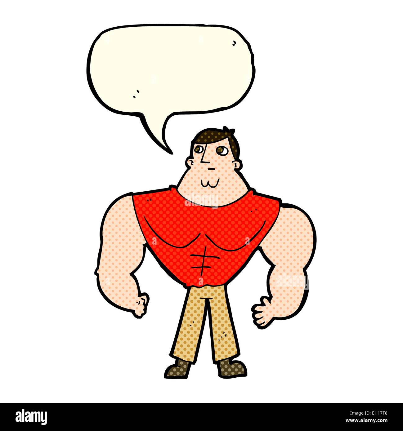 cartoon body builder with speech bubble Stock Vector Image & Art - Alamy